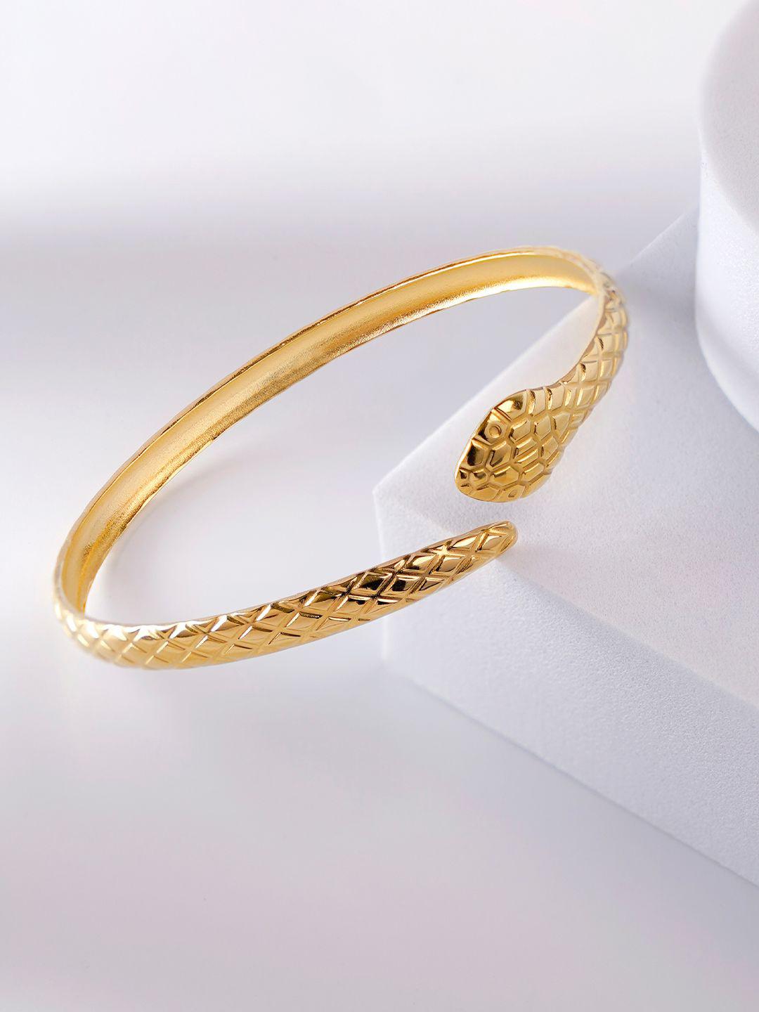 Buy SWASHAA Eli Snake 18K Gold Plated Cuff Bracelet - Bracelet for ...