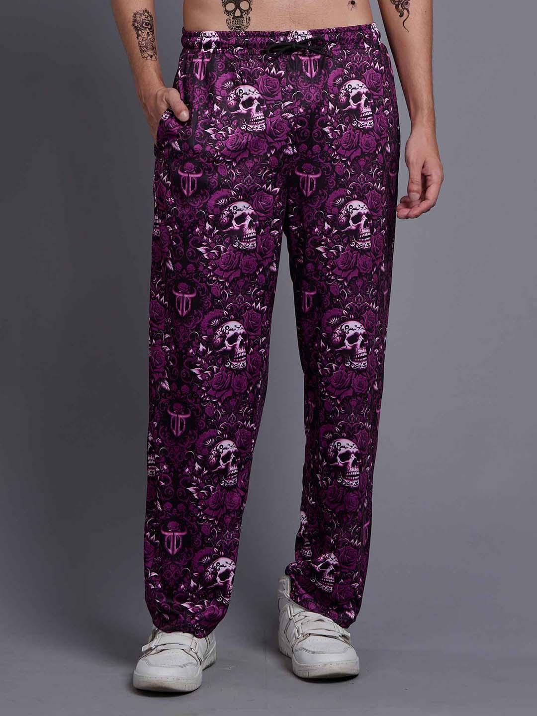 Buy GO DEVIL Men Printed Original Loose Fit High Rise Trousers ...