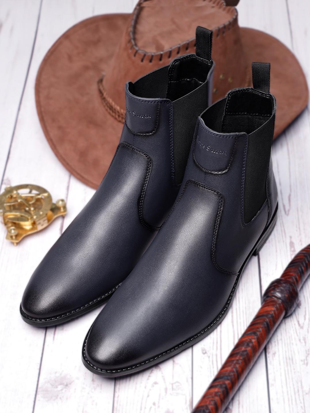 Buy LOUIS STITCH Men Federal Blue Mid Top Slip On Chelsea Boots - Boots ...