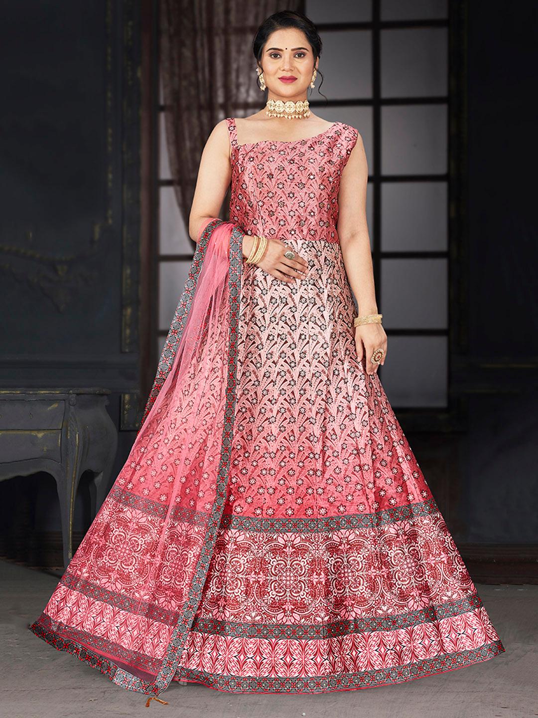 Buy EthnicTree Printed Maxi Ethnic Dresses With Dupatta - Ethnic ...