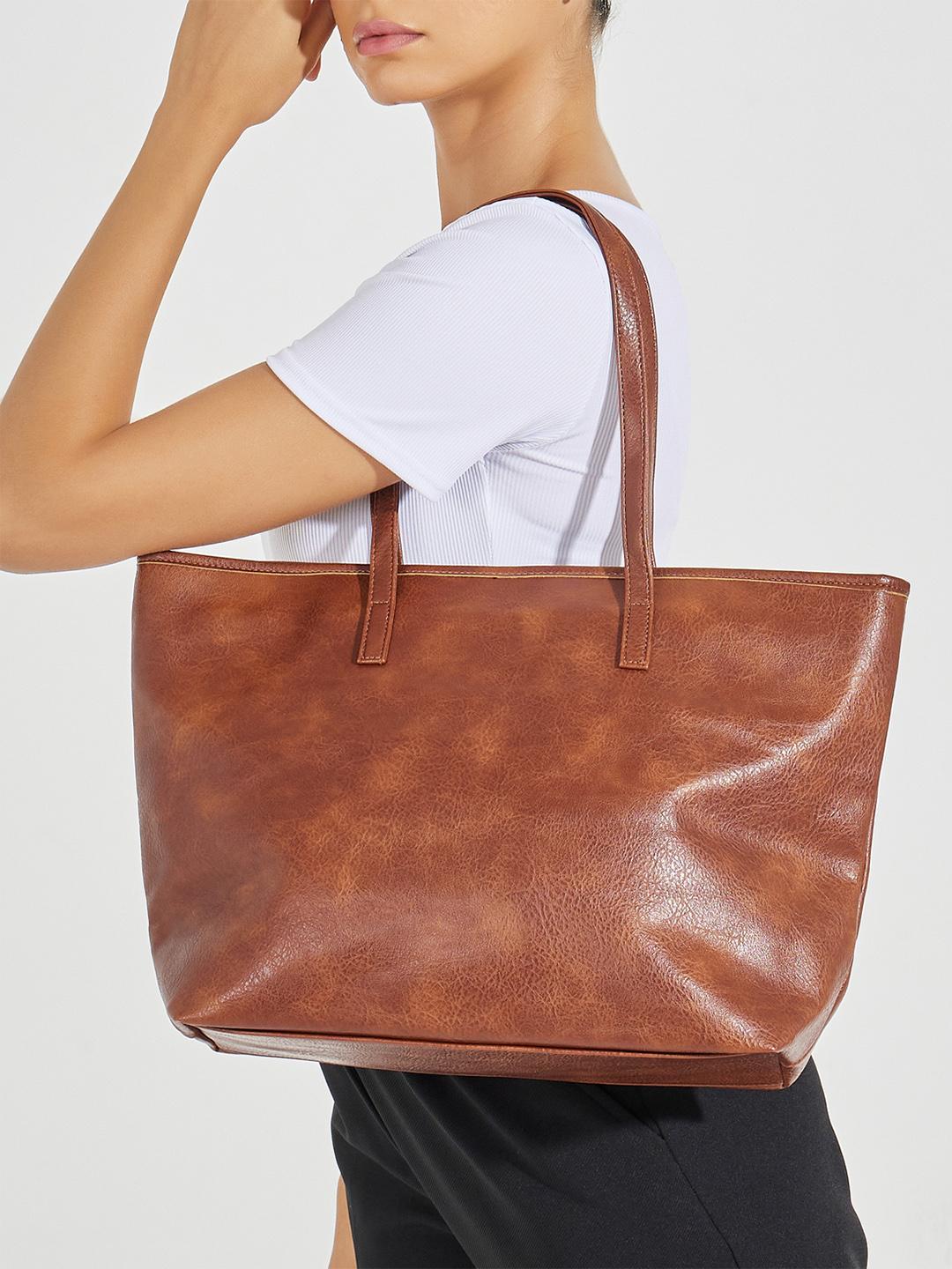 Buy Styli Textured Structured Shoulder Bag - Handbags for Women ...