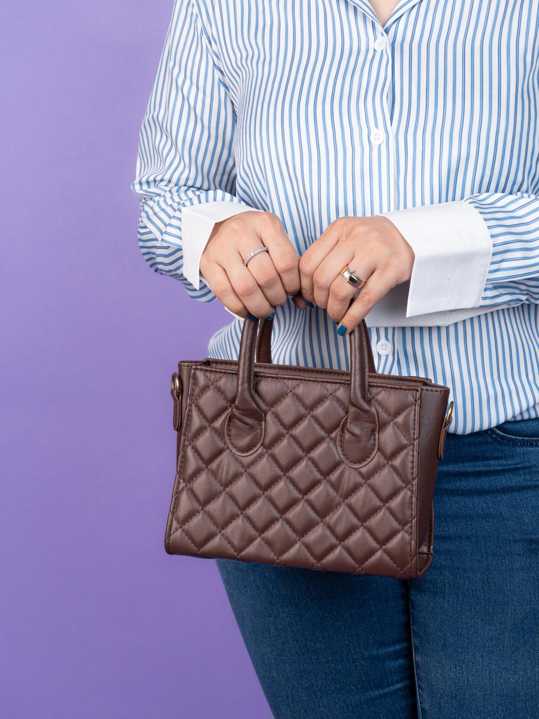 Buy Styli Women Diamond Quilted Handbag With Detachable Strap ...
