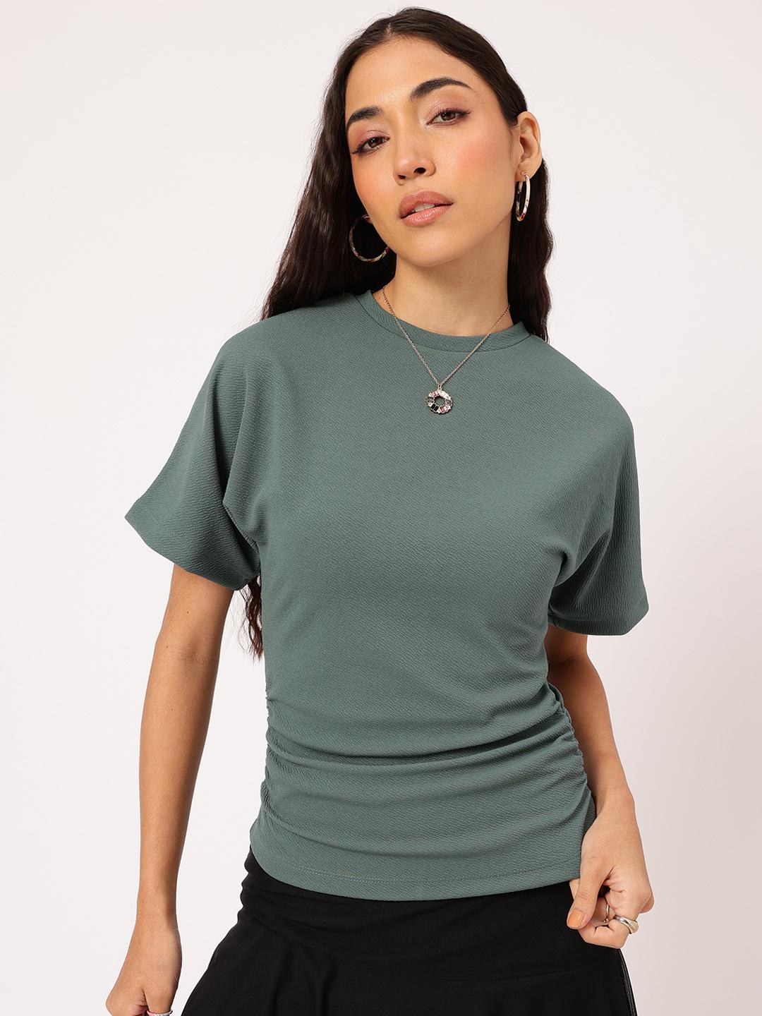 Buy DressBerry X Fwd Extended Sleeves Ruched Top - Tops for Women ...