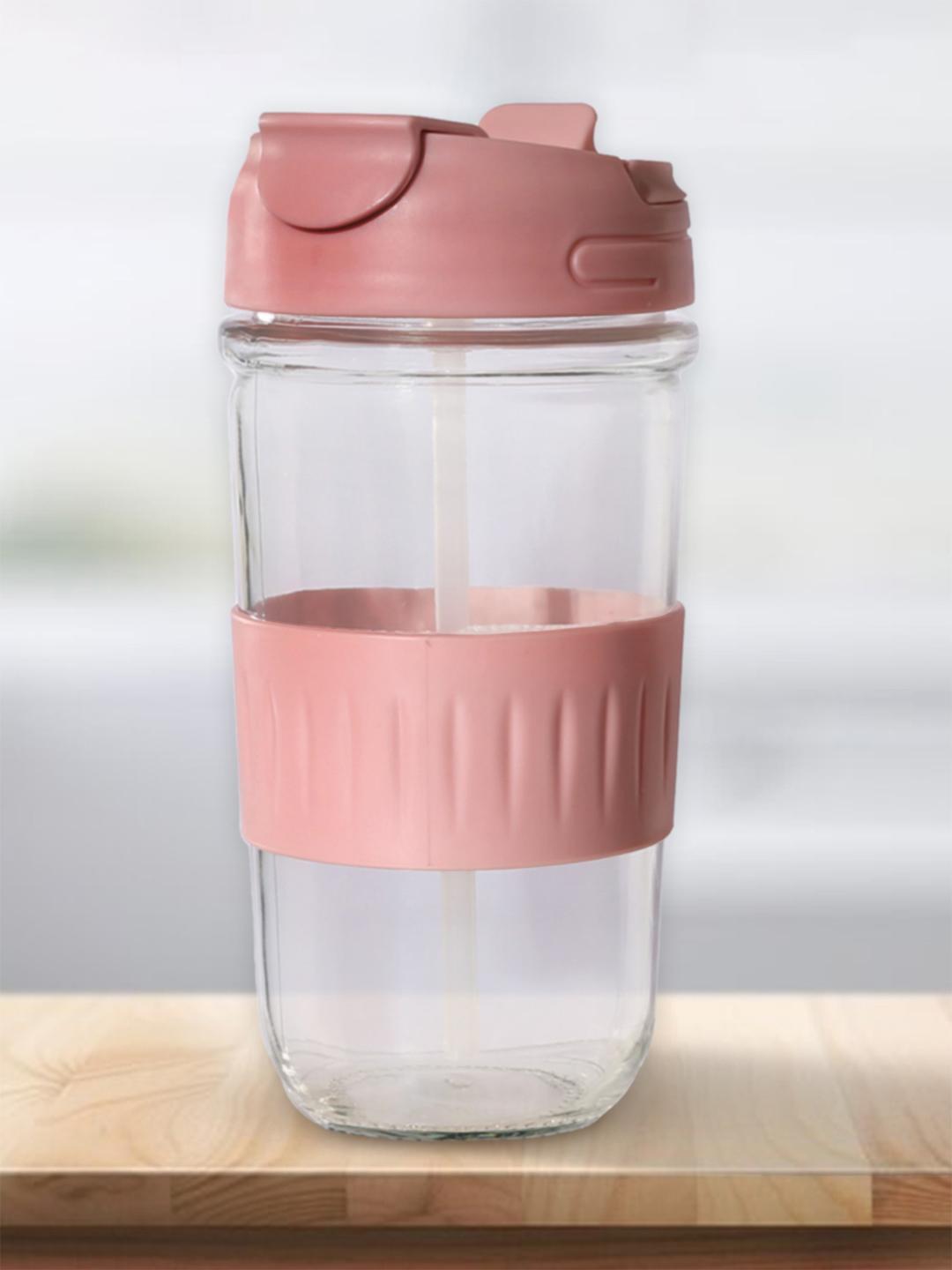 Buy Allo Pink Solid Glass Spill Proof Sipper 500ml - Water Bottle for ...