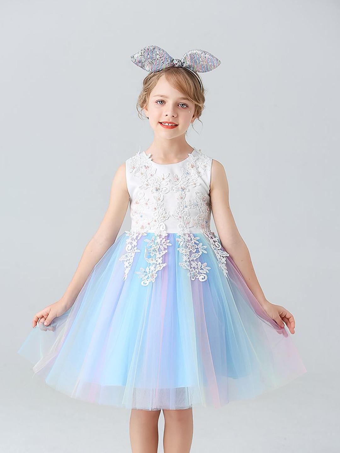 Buy JC SPARKLE Girls Lace Detail Fit & Flare Midi Dress - Dresses for ...
