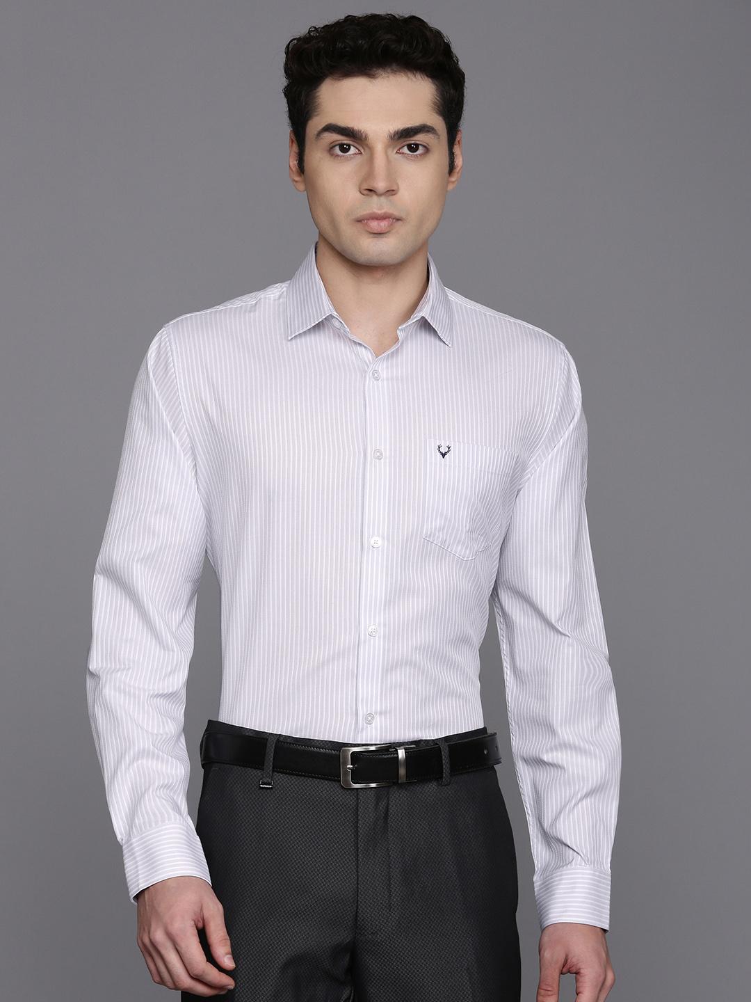 Buy Allen Solly Sport Vertical Stripes Pure Cotton Formal Shirt ...