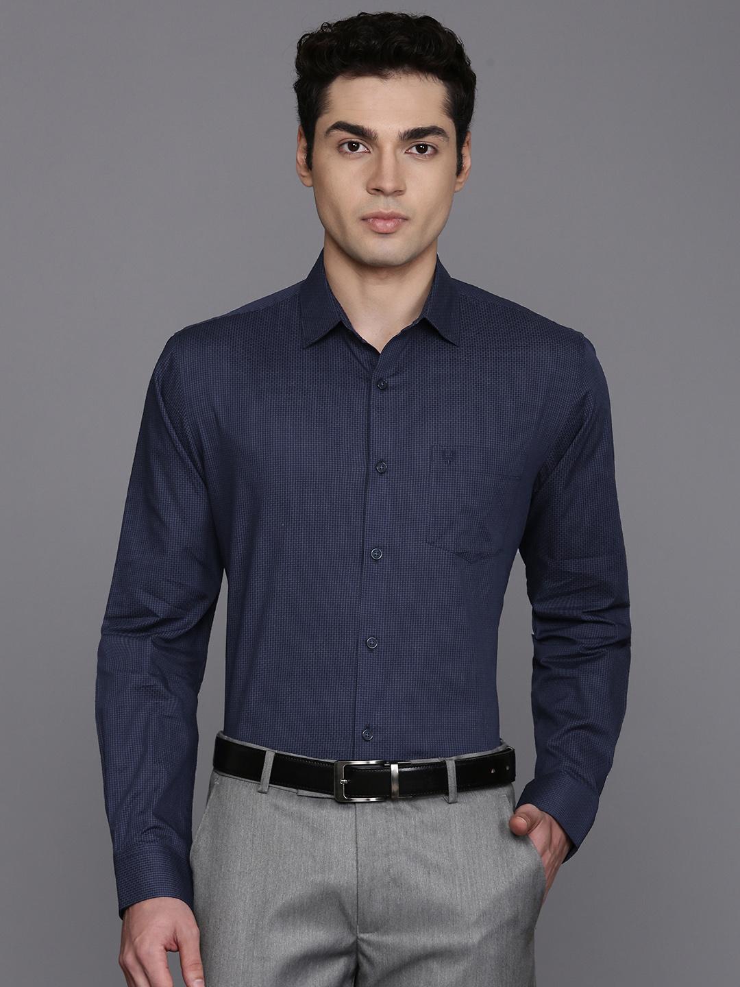 Buy Allen Solly Sport Geometric Self Design Pure Cotton Formal Shirt ...