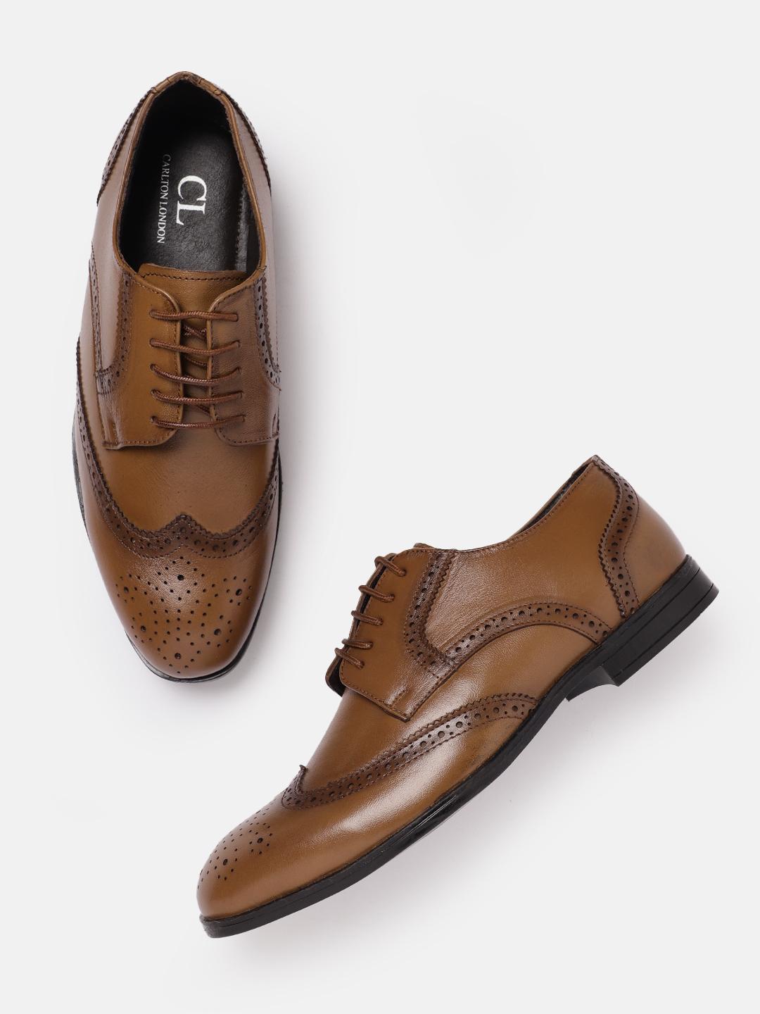 Buy Carlton London Men Leather Perforated Formal Brogues - Formal Shoes ...