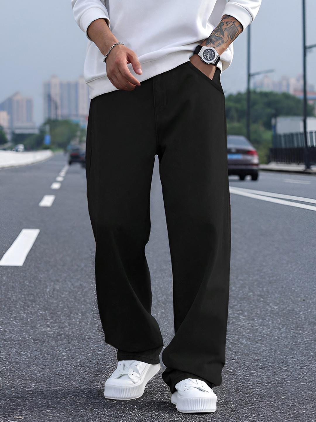 Buy Ben Martin Bm Jj12 Men Jean Wide Leg High Rise Cotton Stretchable ...