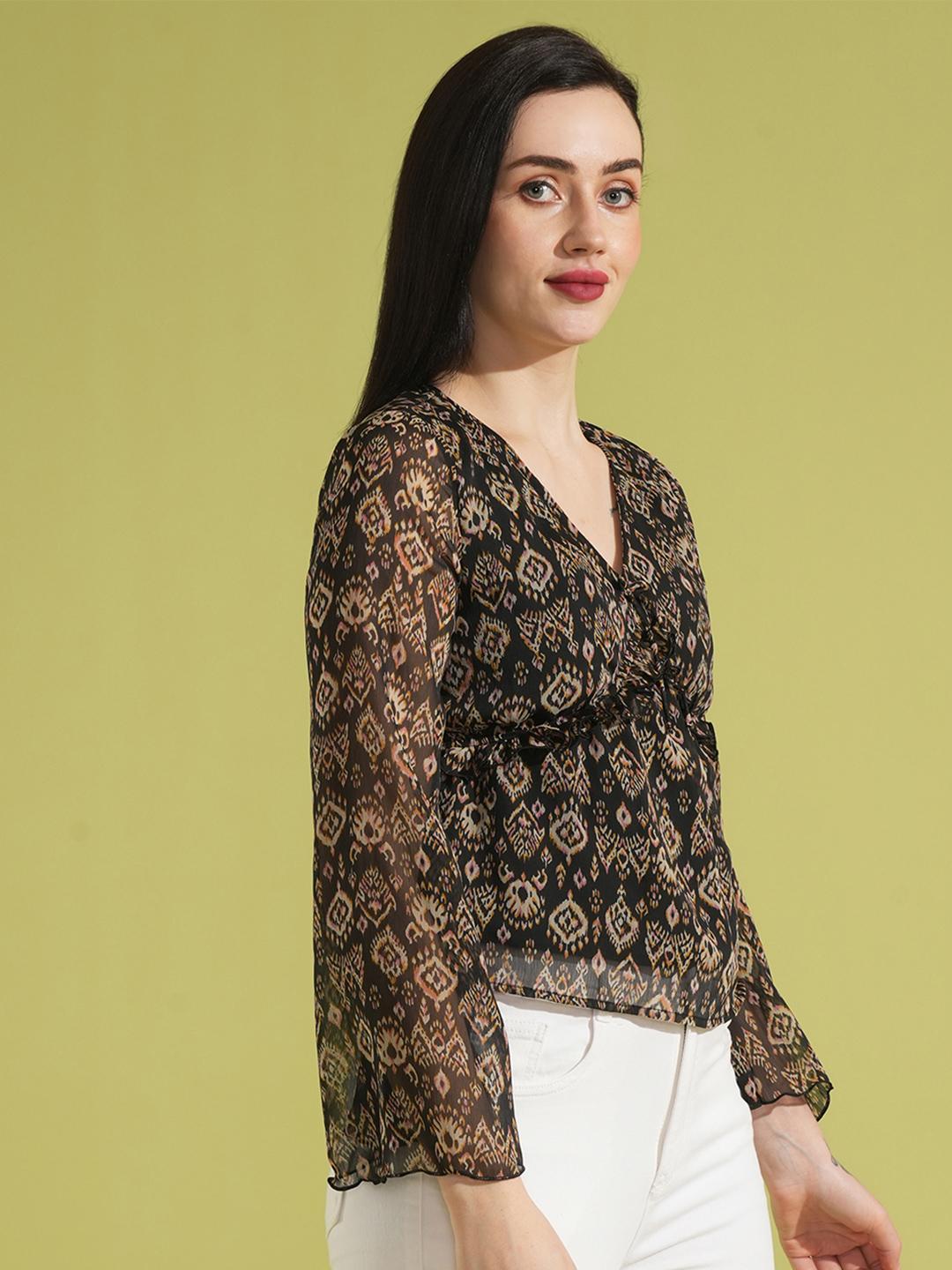 Buy Globus Women Abstract Printed V Neck Top - Tops for Women 30784539 ...