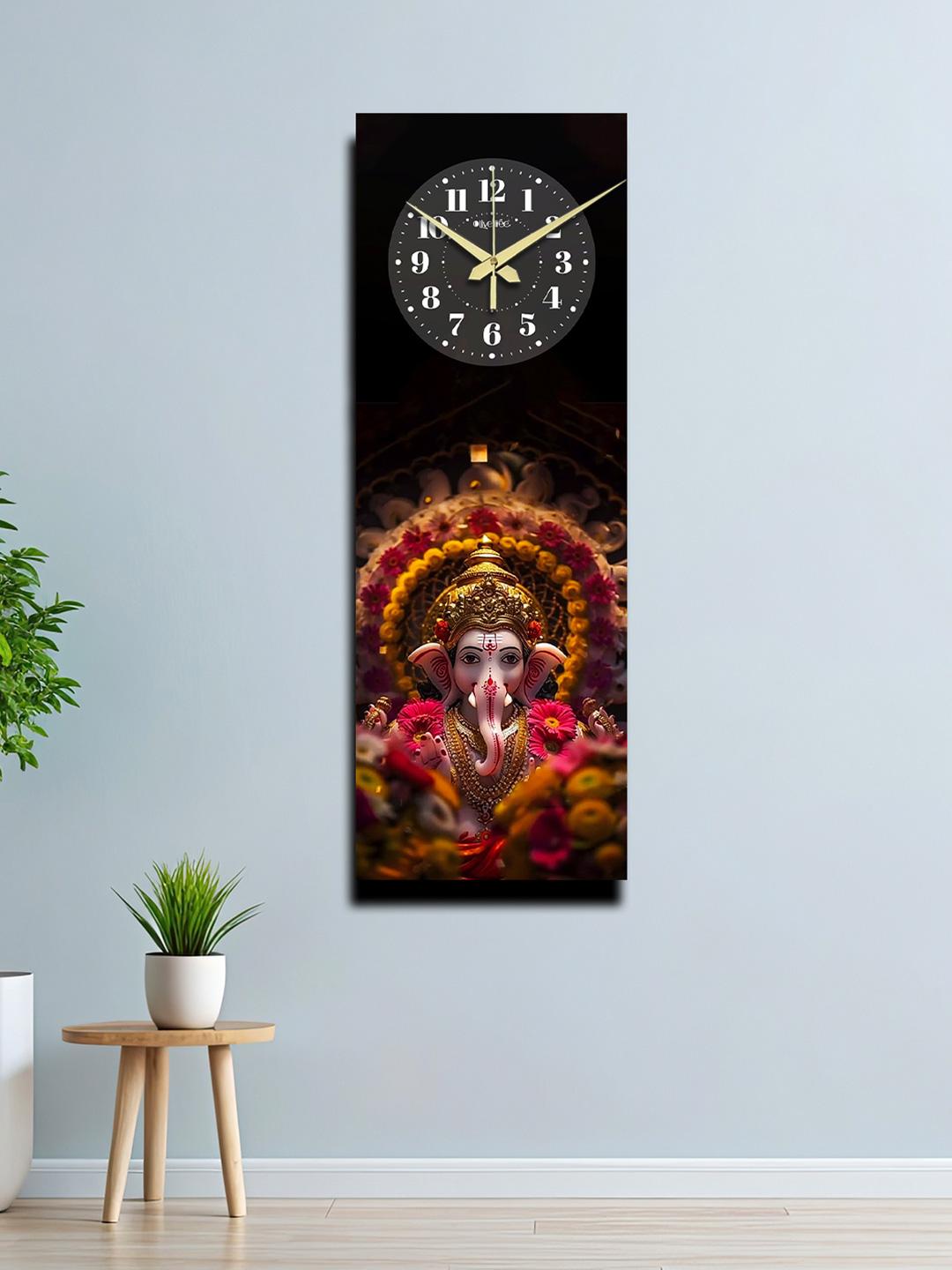 Buy OLIVE TREE Black & Gold Toned Printed Traditional Wooden Rectangle ...