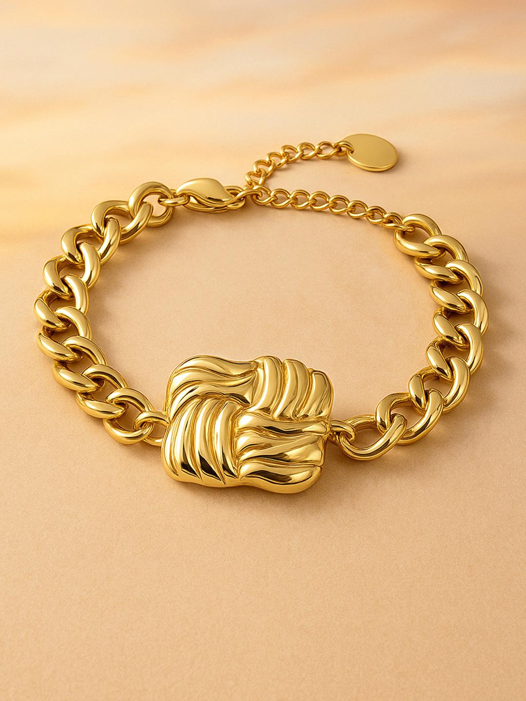 Buy Rubans 18K Gold Plated Stainless Steel Tarnish Free Waterproof Demi ...
