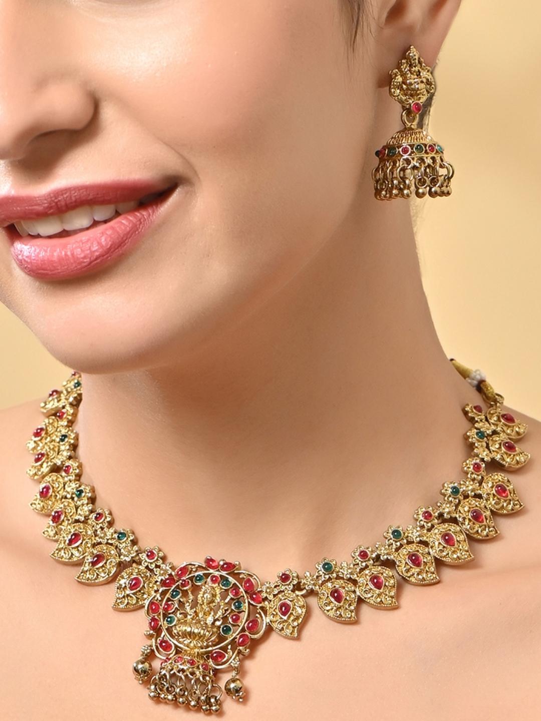 Buy Fida Gold Plated Stones Studded Jewellery Set - Jewellery Set for ...