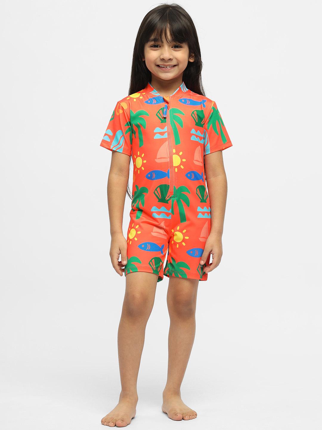 Buy Somersault Girls Tropical Printed Swim Bodysuit - Swimwear for ...