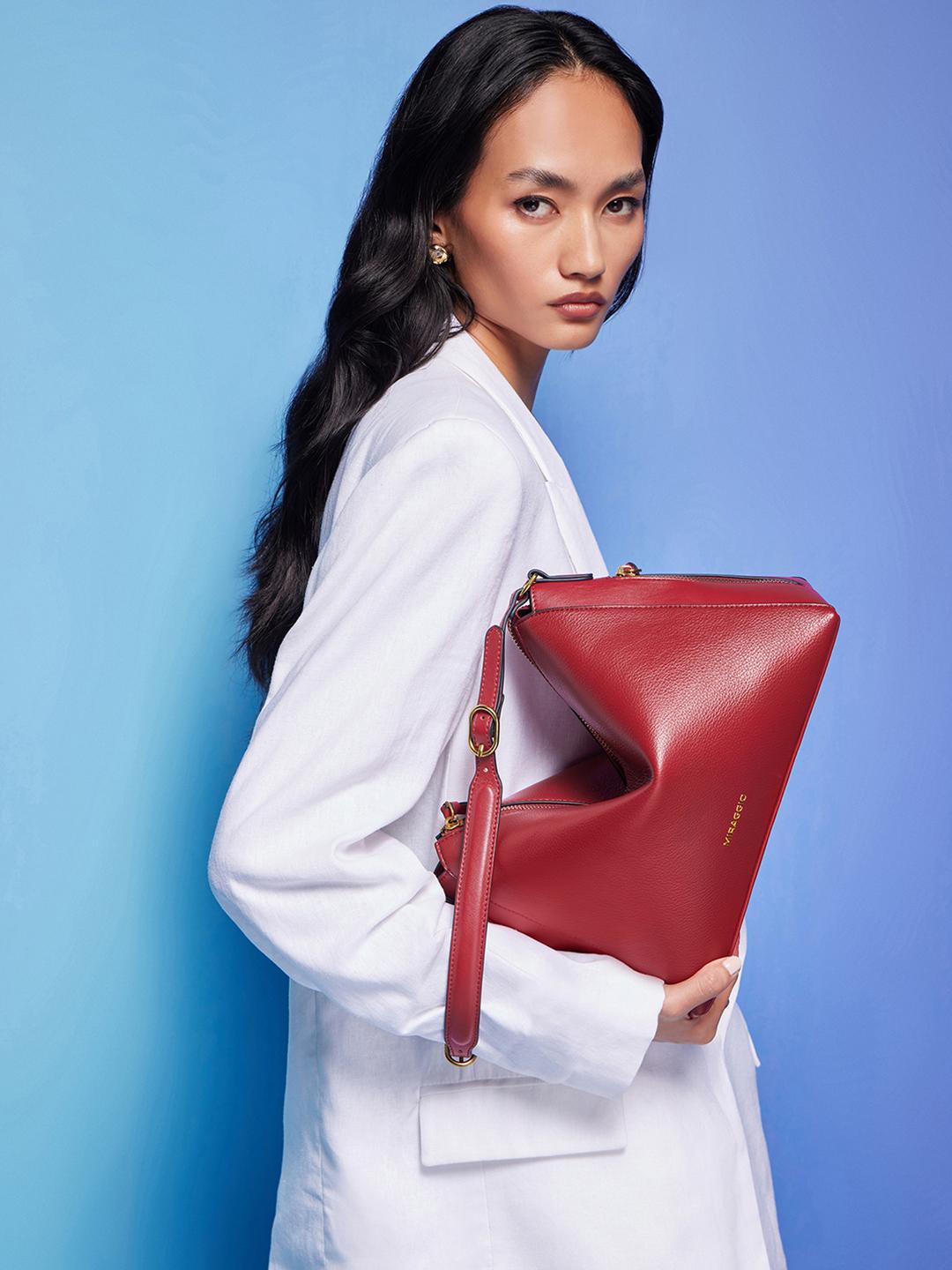 Buy MIRAGGIO Adele Red Shoulder Bag With Adjustable Strap - Handbags ...