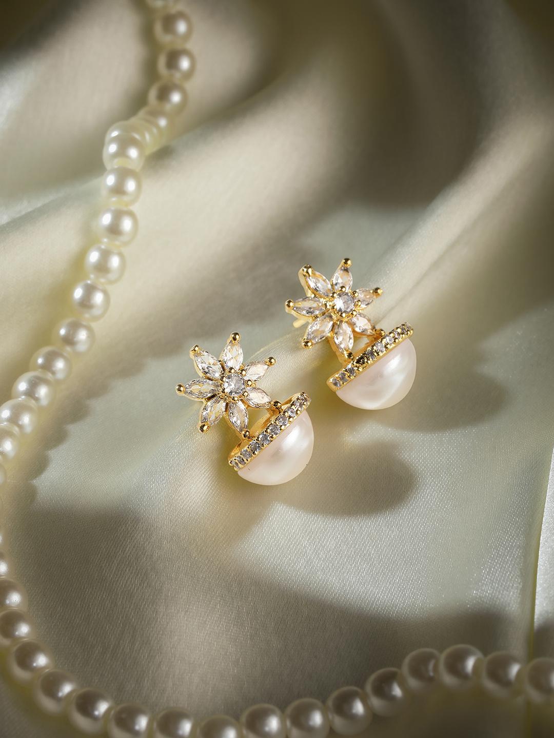 Buy Manikya Gold Plated Floral Studs - Earrings for Women 30871804 | Myntra