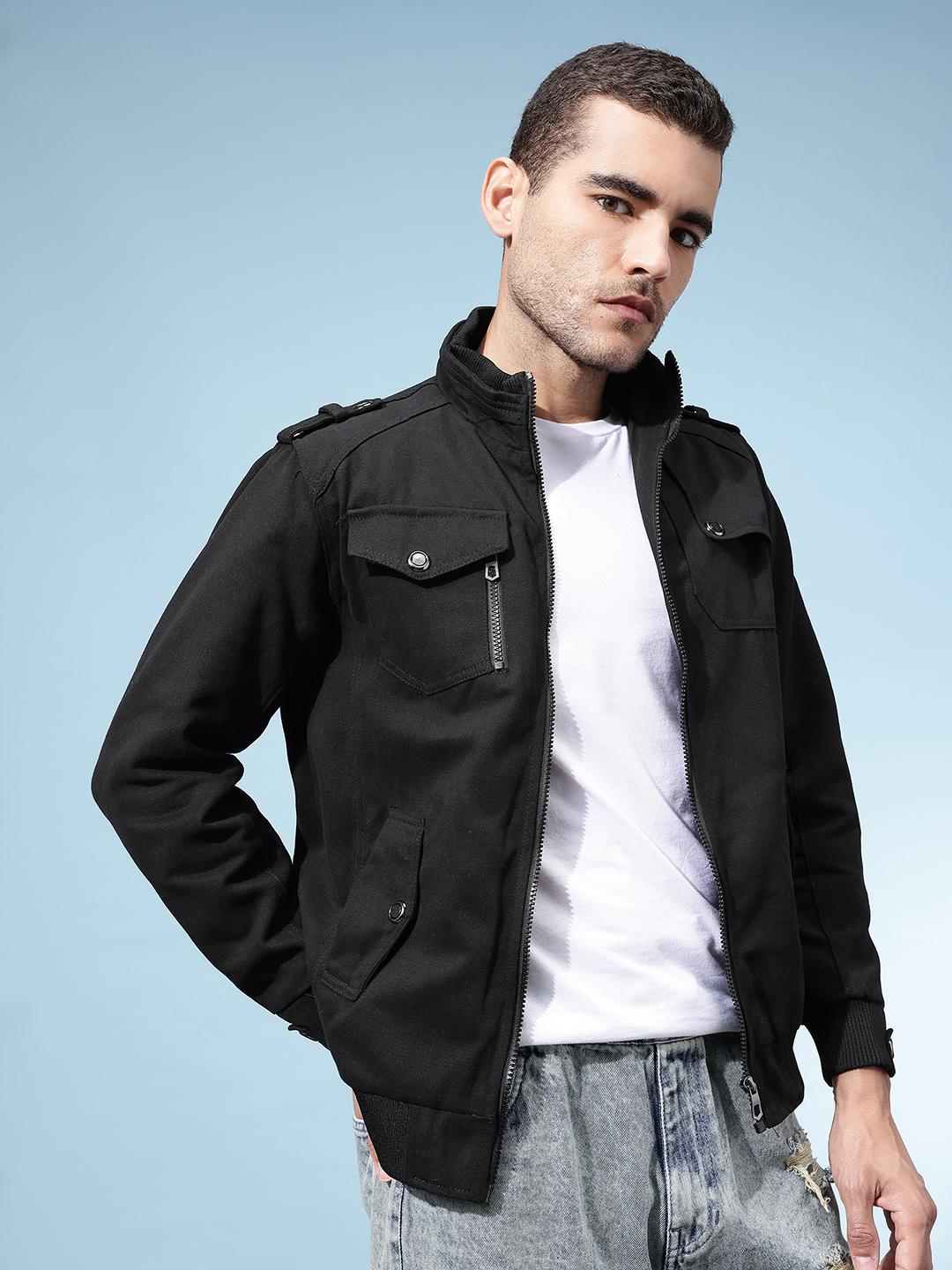 Buy StyleCast X Revolte Dual Collar Zip Detail Bomber Jacket - Jackets ...