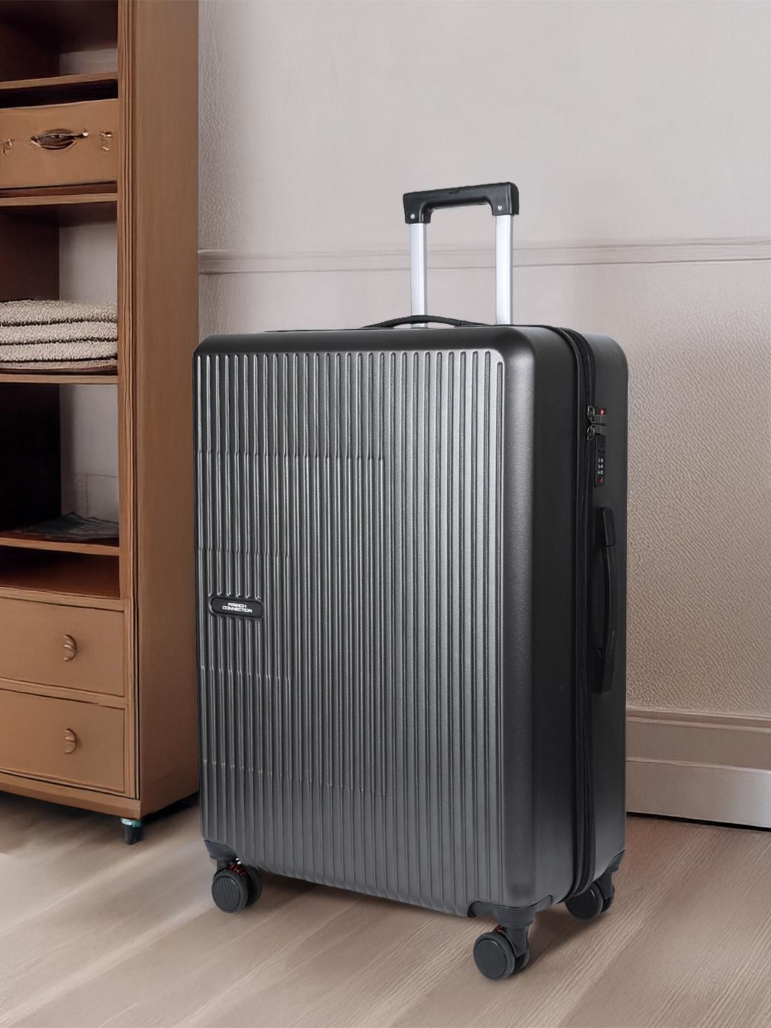 Buy French Connection Glanza Q10 100% PC 8 Wheel Hard Large Trolley ...