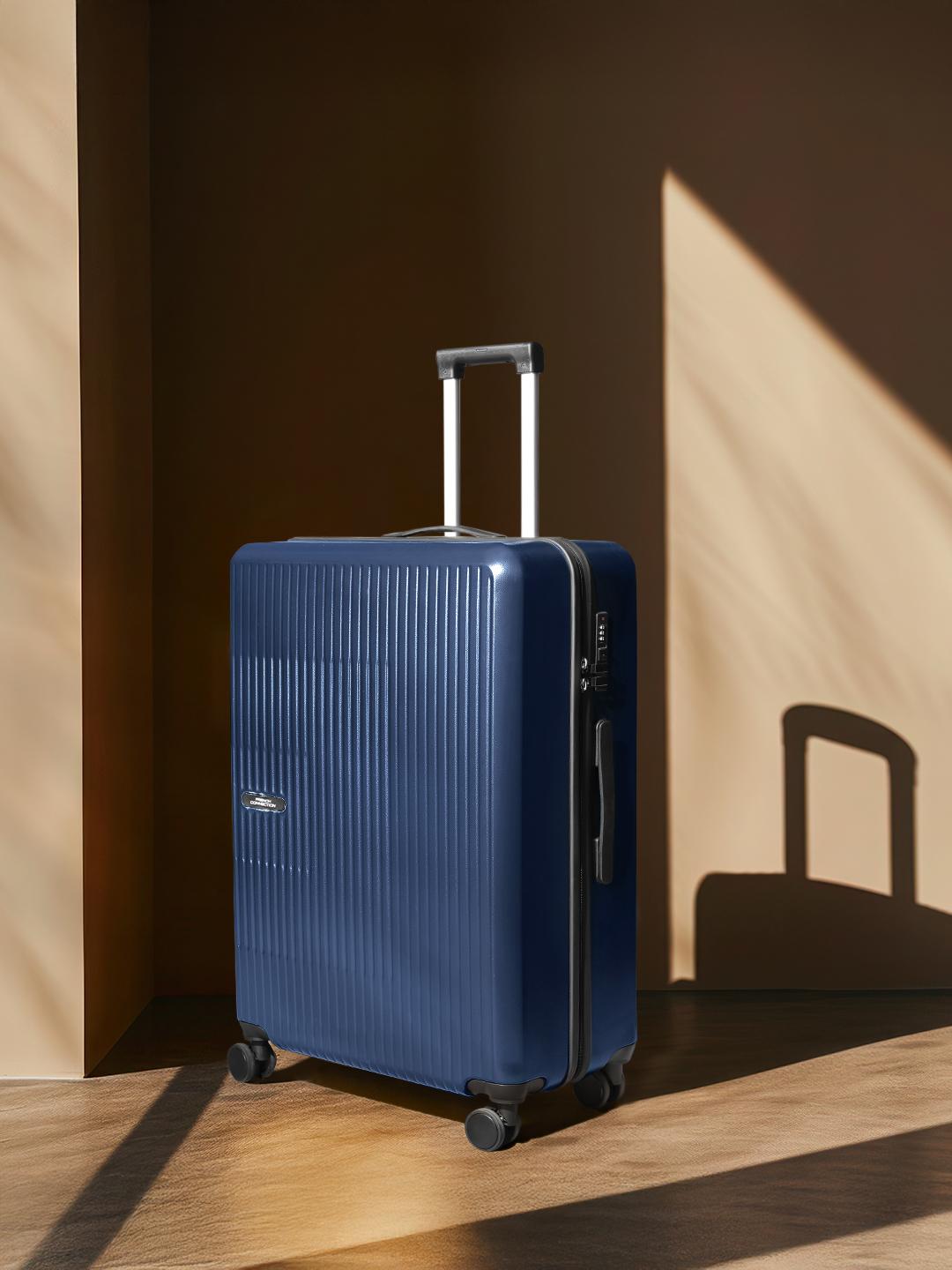 Buy French Connection Glanza Q10 100% PC 8 Wheel Hard Large Trolley ...