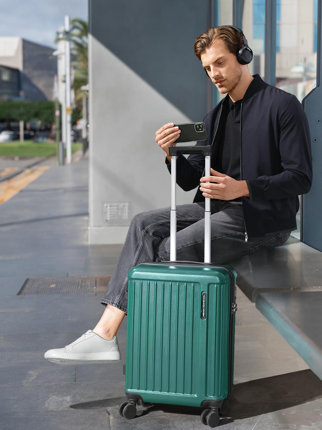Buy French Connection Glanza Q5 100% PC 8 Wheel Hard Cabin Trolley ...