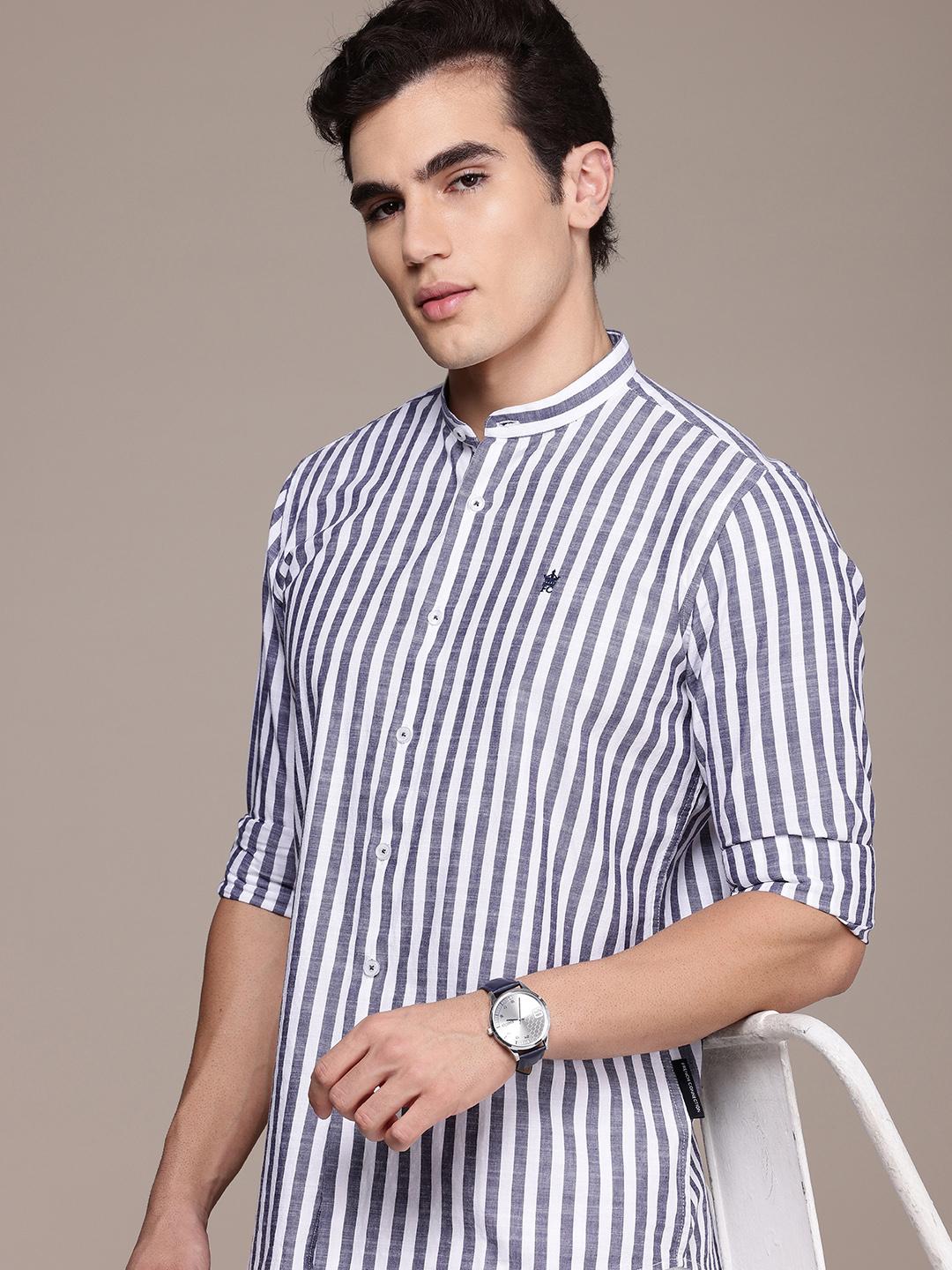 Buy French Connection Men Smart Slim Fit Pure Cotton Slub Casual Shirt ...
