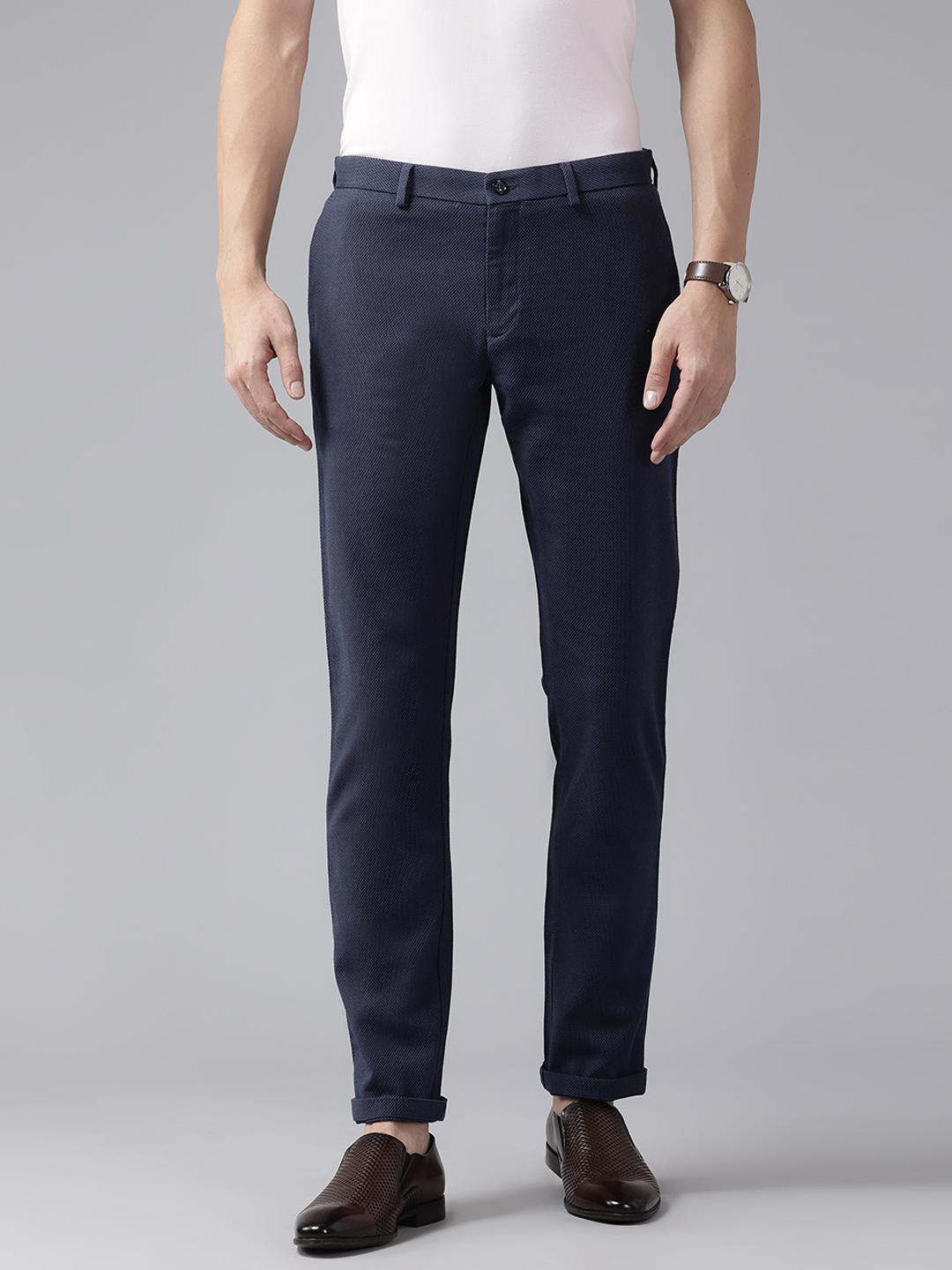 Buy Blackberrys Men Textured Regular Fit Chinos Trousers - Trousers for ...