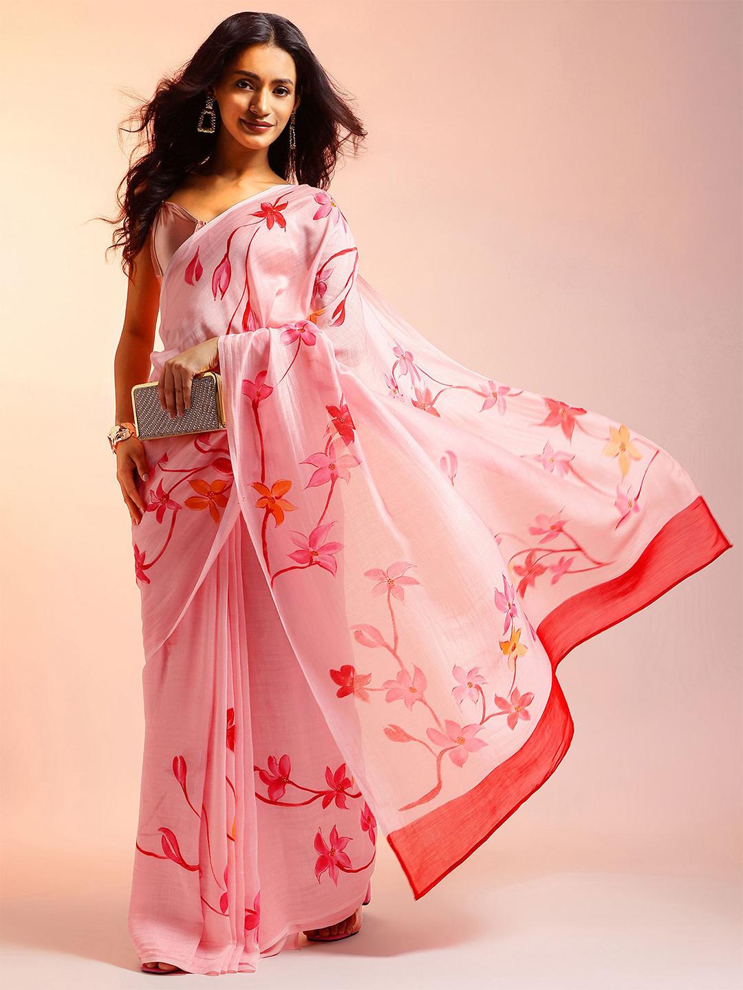 Buy Navyasa By Liva Floral Printed Liva Saree - Sarees for Women ...