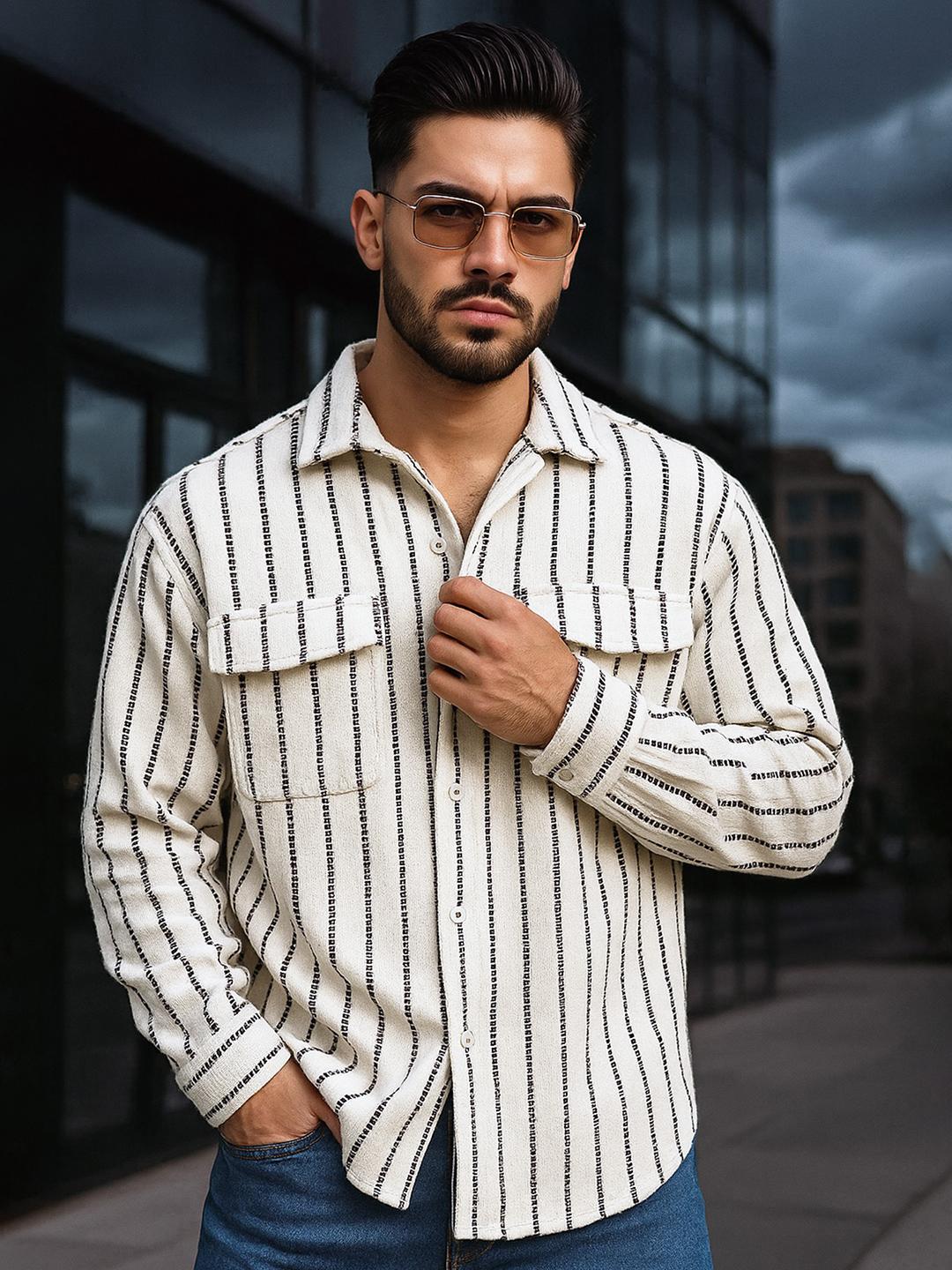 Buy Maniac Men Comfort Opaque Striped Casual Shirt - Shirts for Men ...