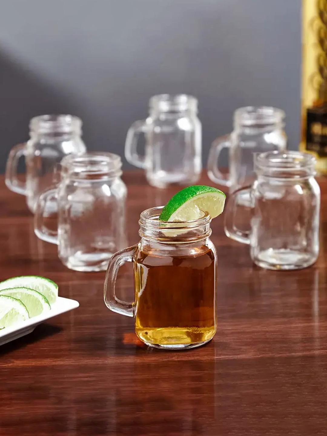 Buy MELBIFY 6 Pieces Transparent Mug Shot Glasses - Bar Glass for ...