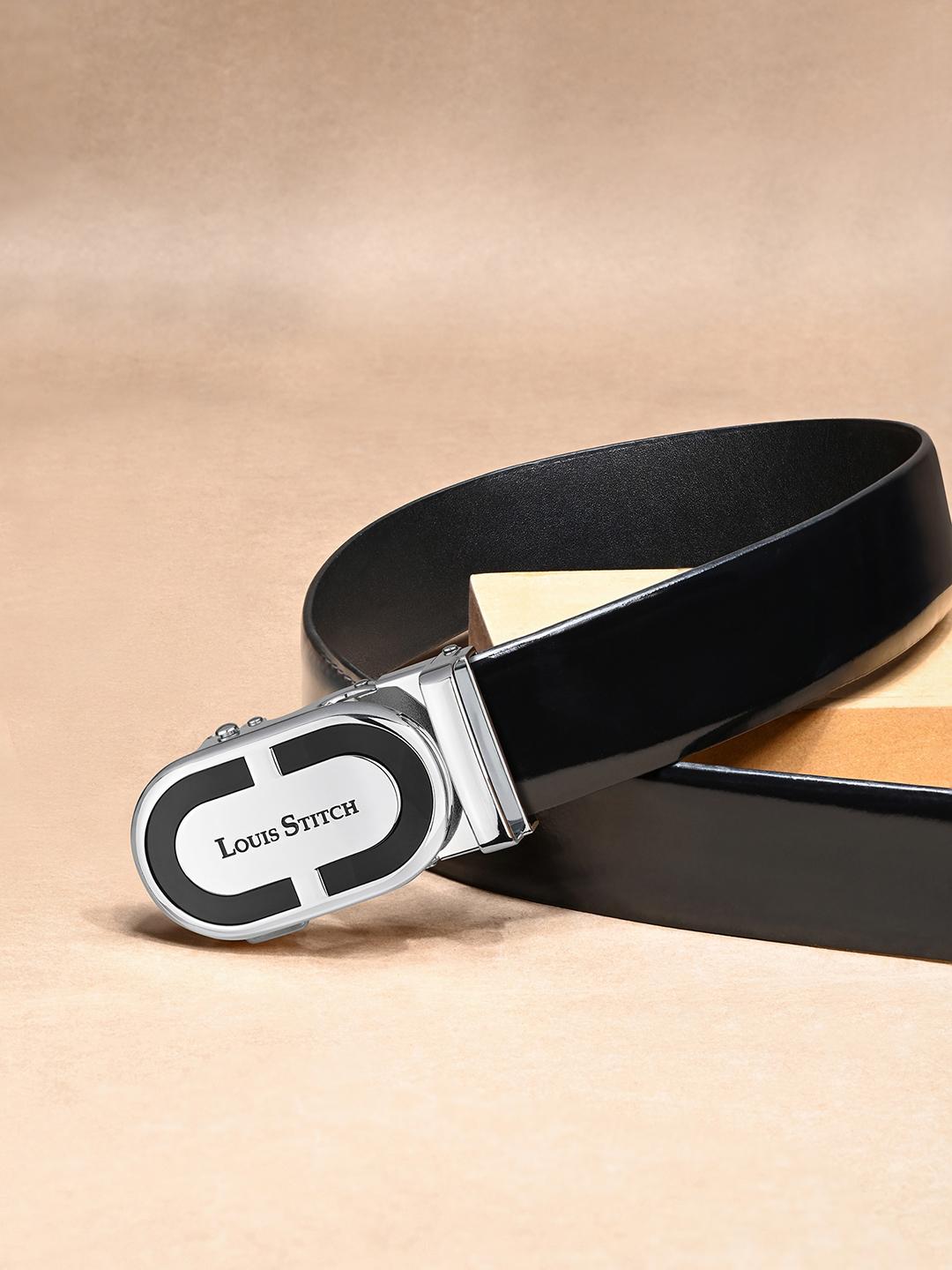 Buy LOUIS STITCH Premium VT Leather Men Auto Lock Buckle Belt - Belts ...