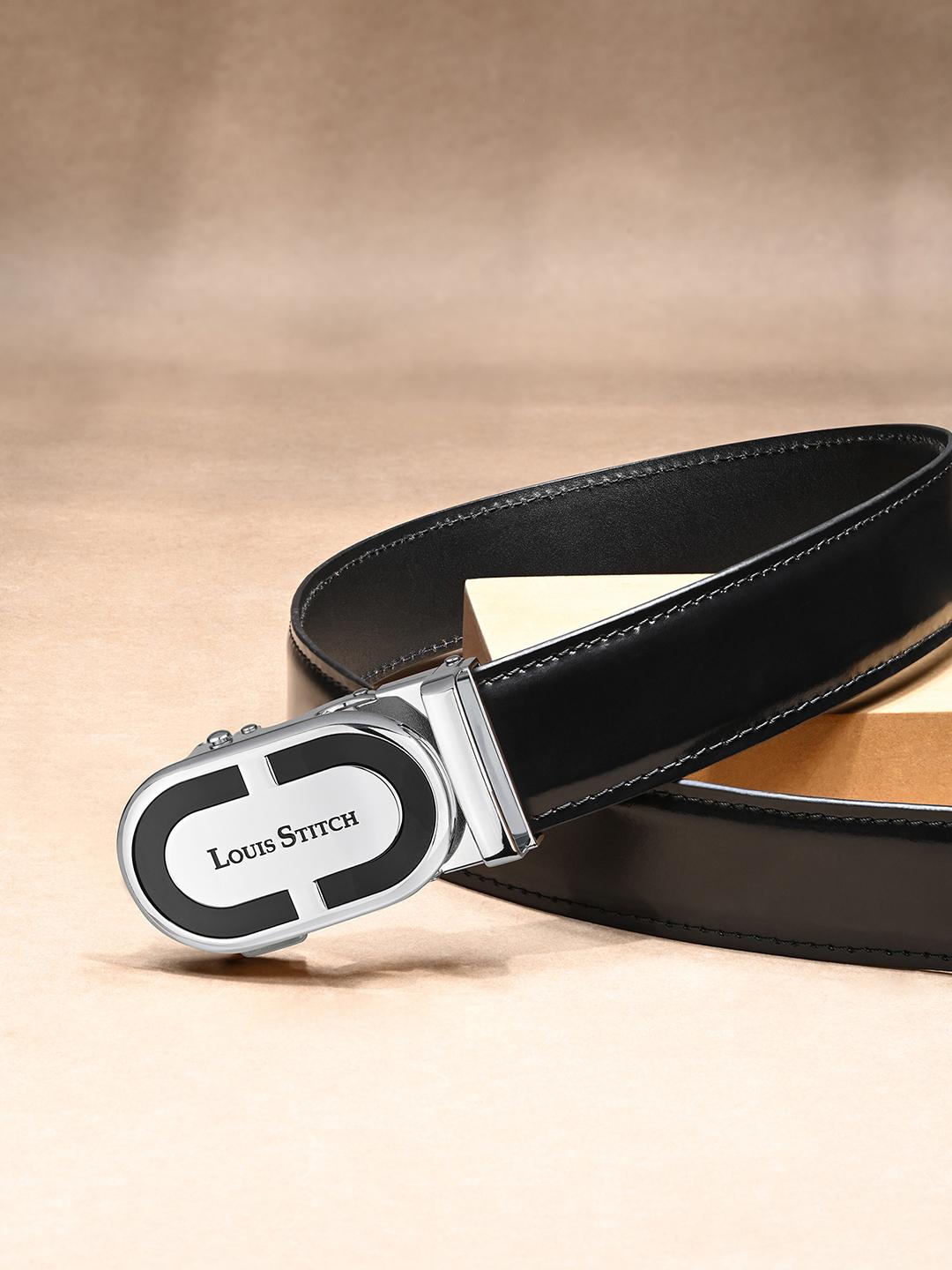 Buy LOUIS STITCH Premium VT Leather Men Auto Lock Buckle Belt - Belts ...