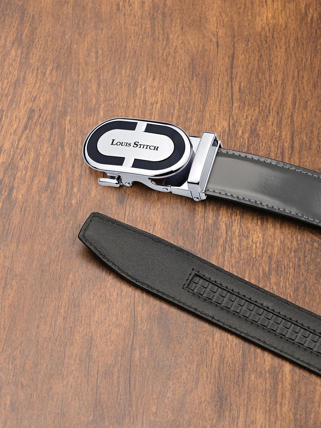 Buy LOUIS STITCH Premium VT Leather Men Auto Lock Buckle Belt - Belts ...