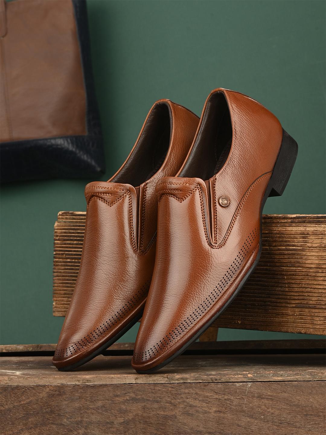 Buy MONDAIN Men Genuine Leather Formal Slip Ons - Formal Shoes for Men ...