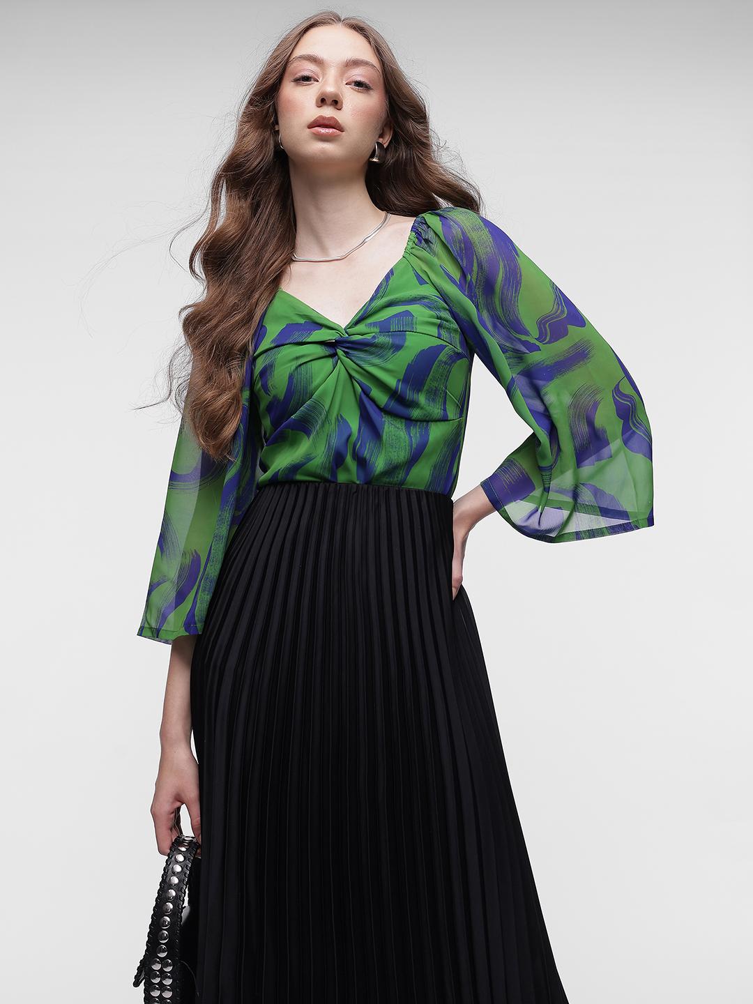 Buy French Connection Print Flared Sleeve Top - Tops for Women 31046812 ...