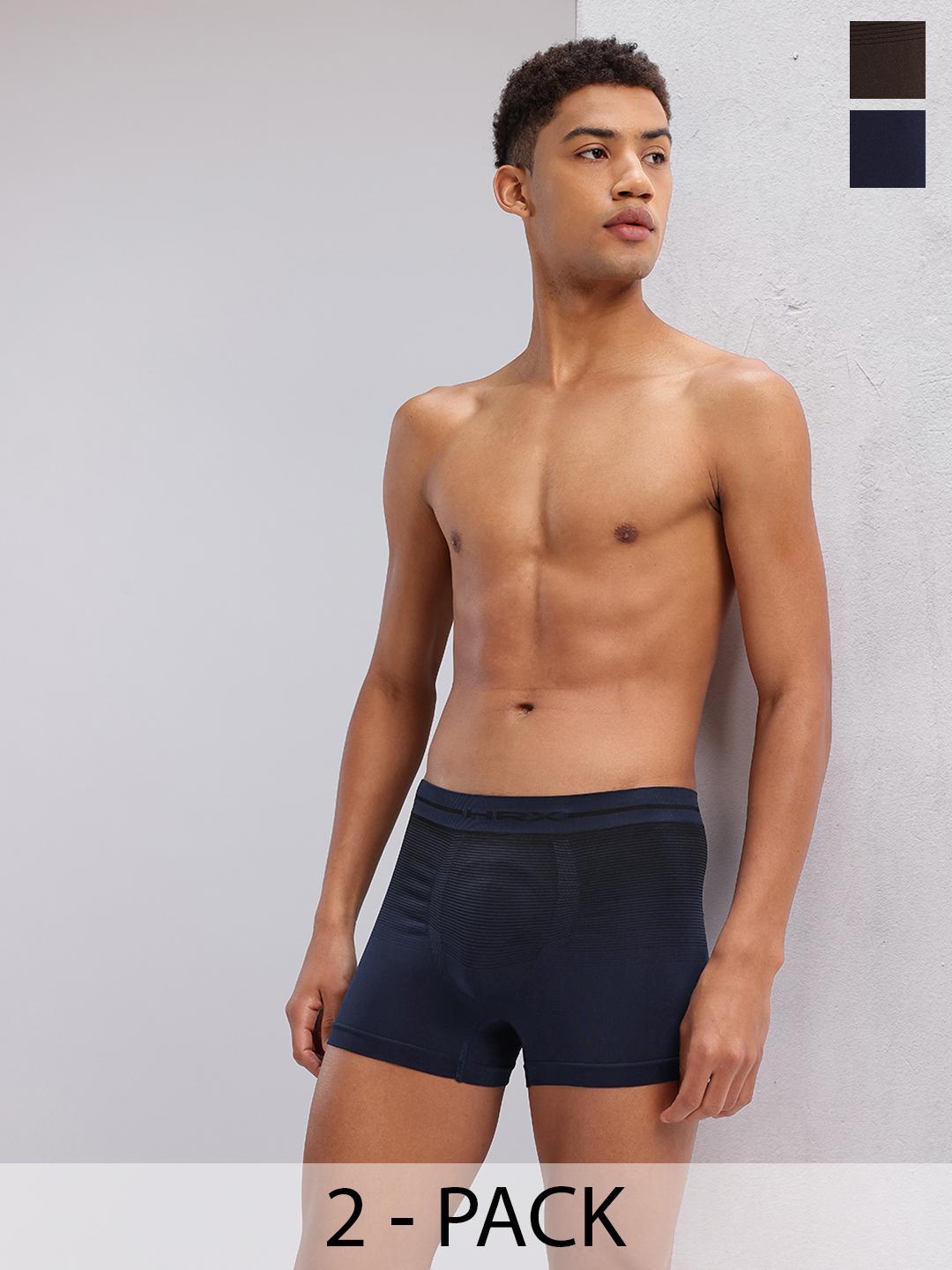 Buy HRX By Hrithik Roshan Men Pack Of 2 Seamless Trunks - Trunk for Men ...