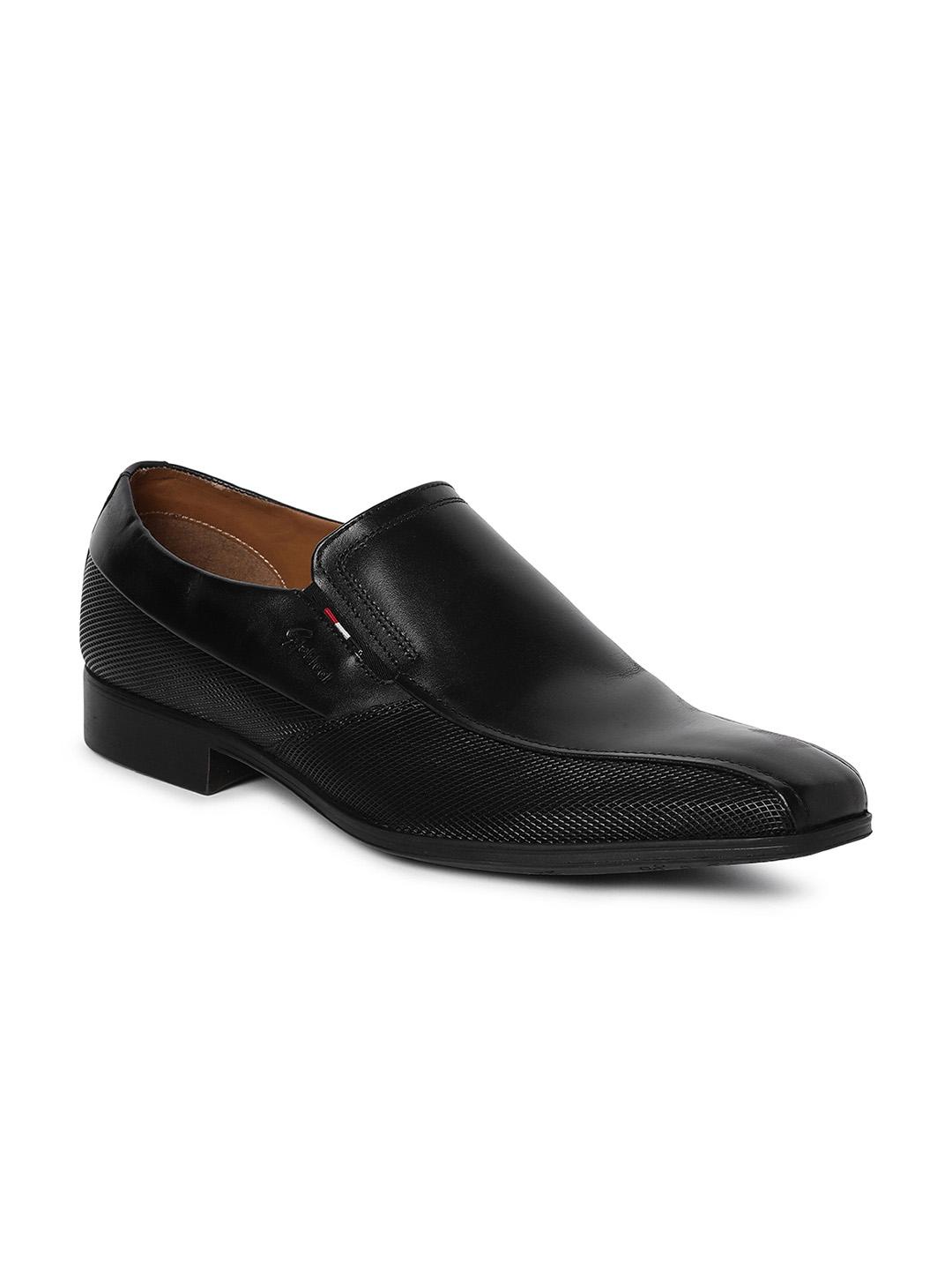 Buy GABICCI Men Milton Black Leather Formal Slip Ons - Formal Shoes for ...
