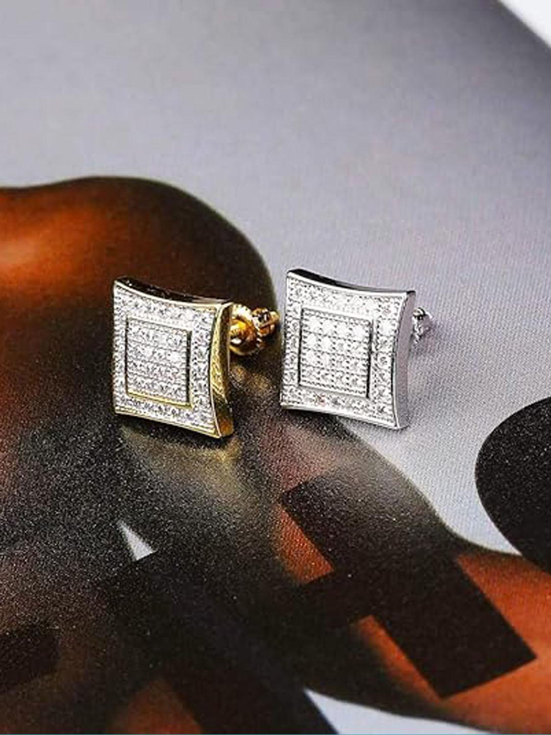 Buy FIMBUL Men Stainless Steel Hip Hop Classic Bohemian Square Stone ...