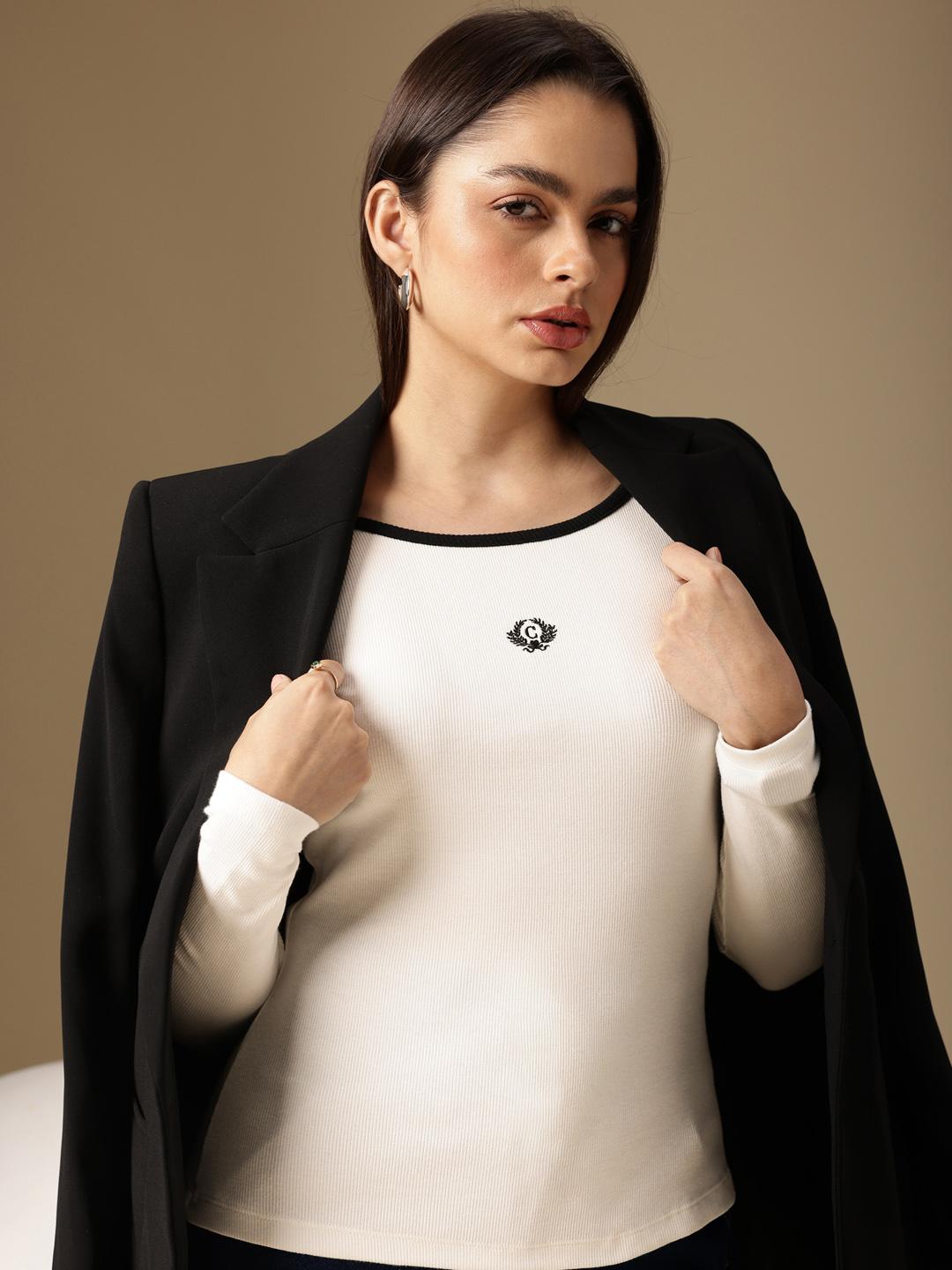 Buy Chemistry Ribbed Knit T Shirt - Tshirts for Women 31112498 | Myntra
