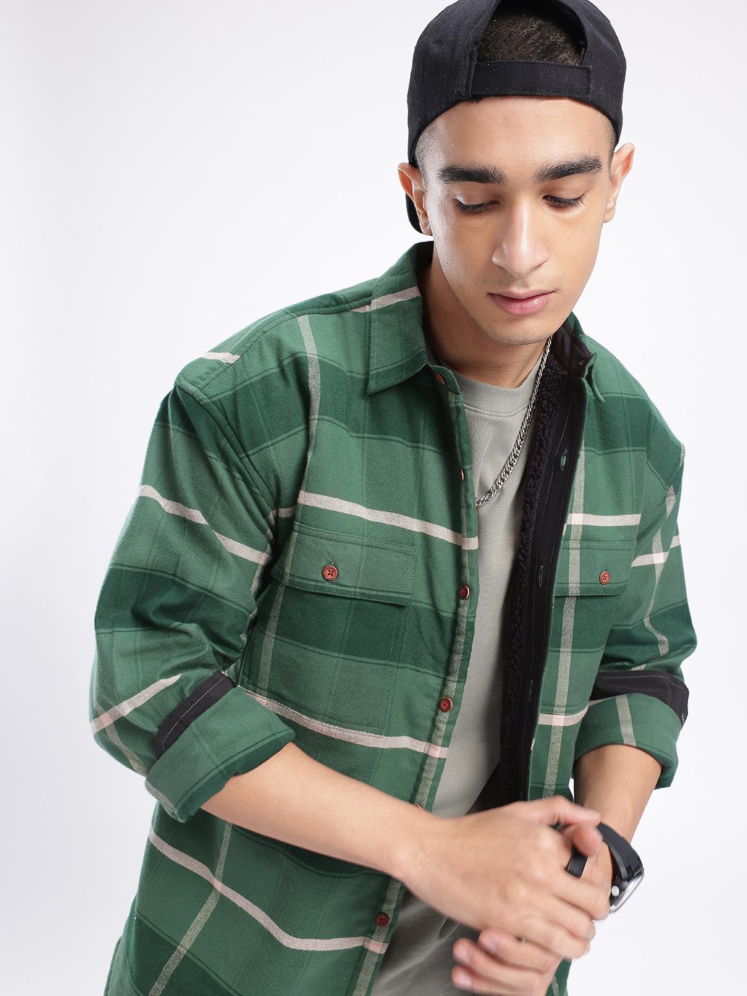 Buy Kook N Keech X Fwd Checked Fleece Relaxed Shacket - Shackets for ...