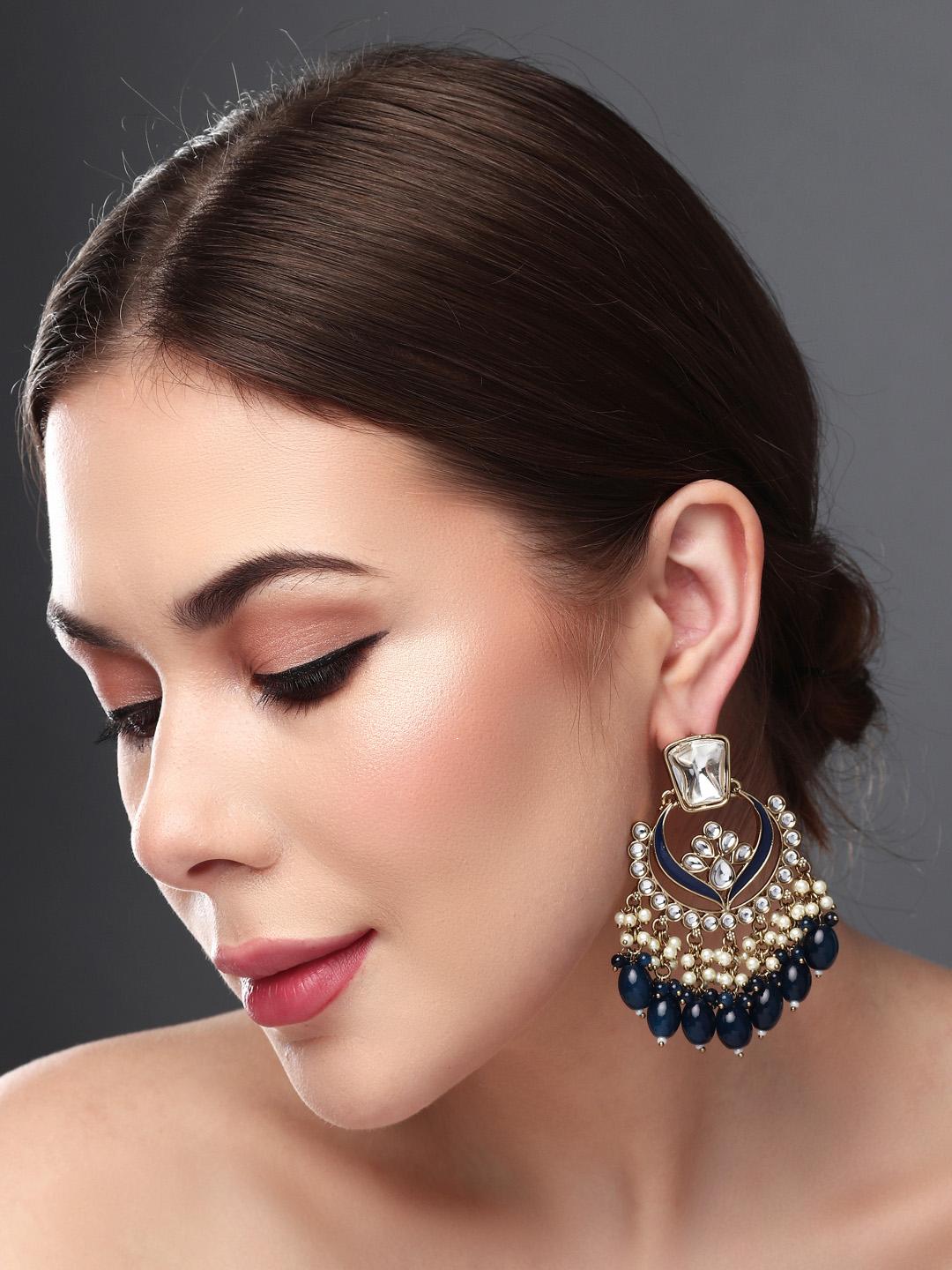 Buy Anvik Gold Plated Beaded Contemporary Chandbalis - Earrings for ...