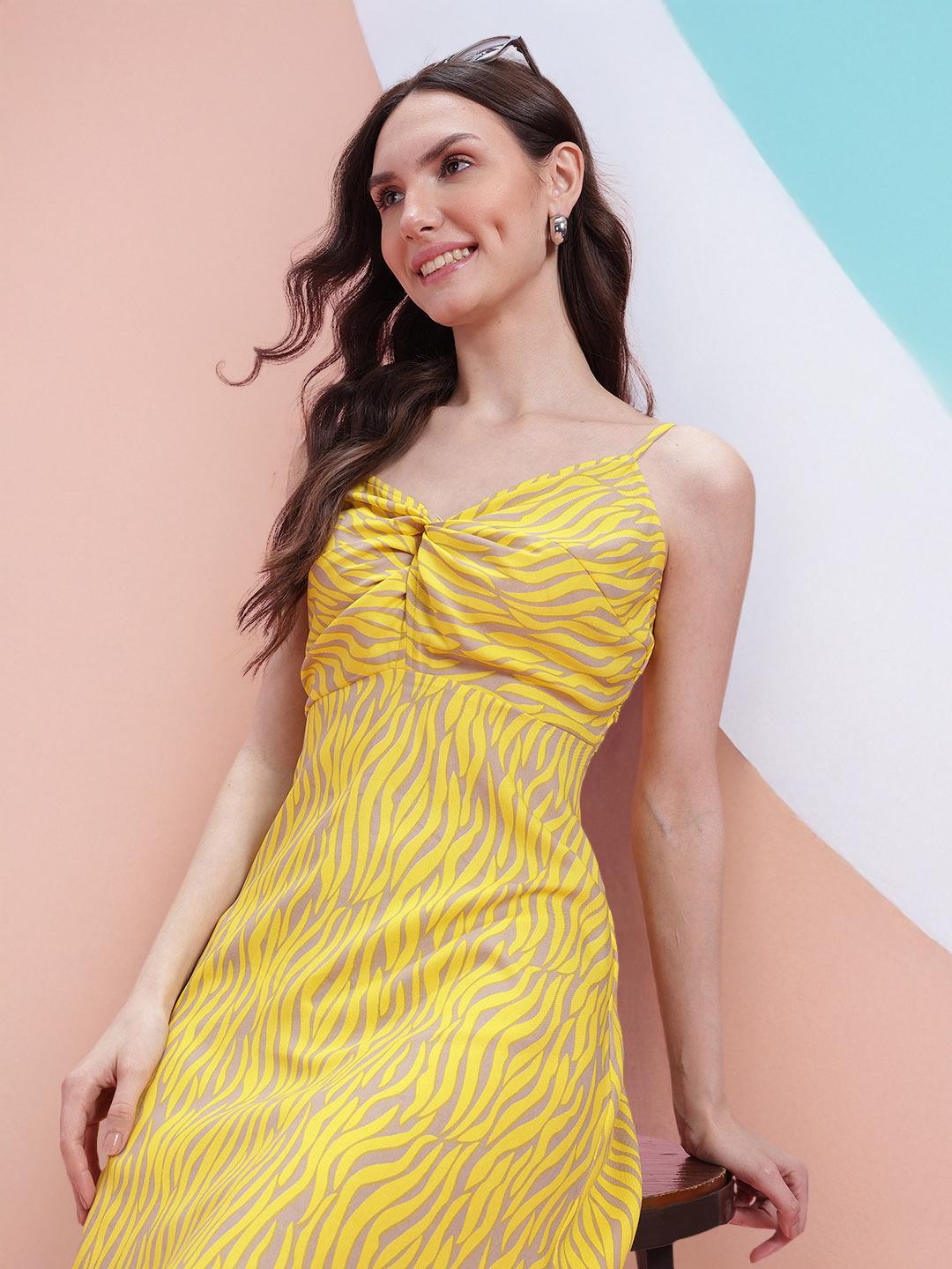 Buy DressBerry Animal Print Twisted A Line Dress - Dresses for Women ...