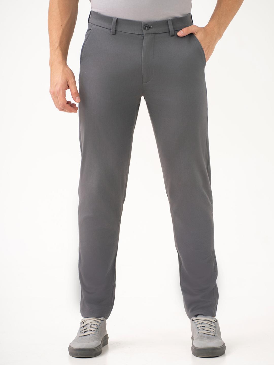 Buy The Pant Project Men Spanish Grey Slim Fit Stretchable Cotton ...