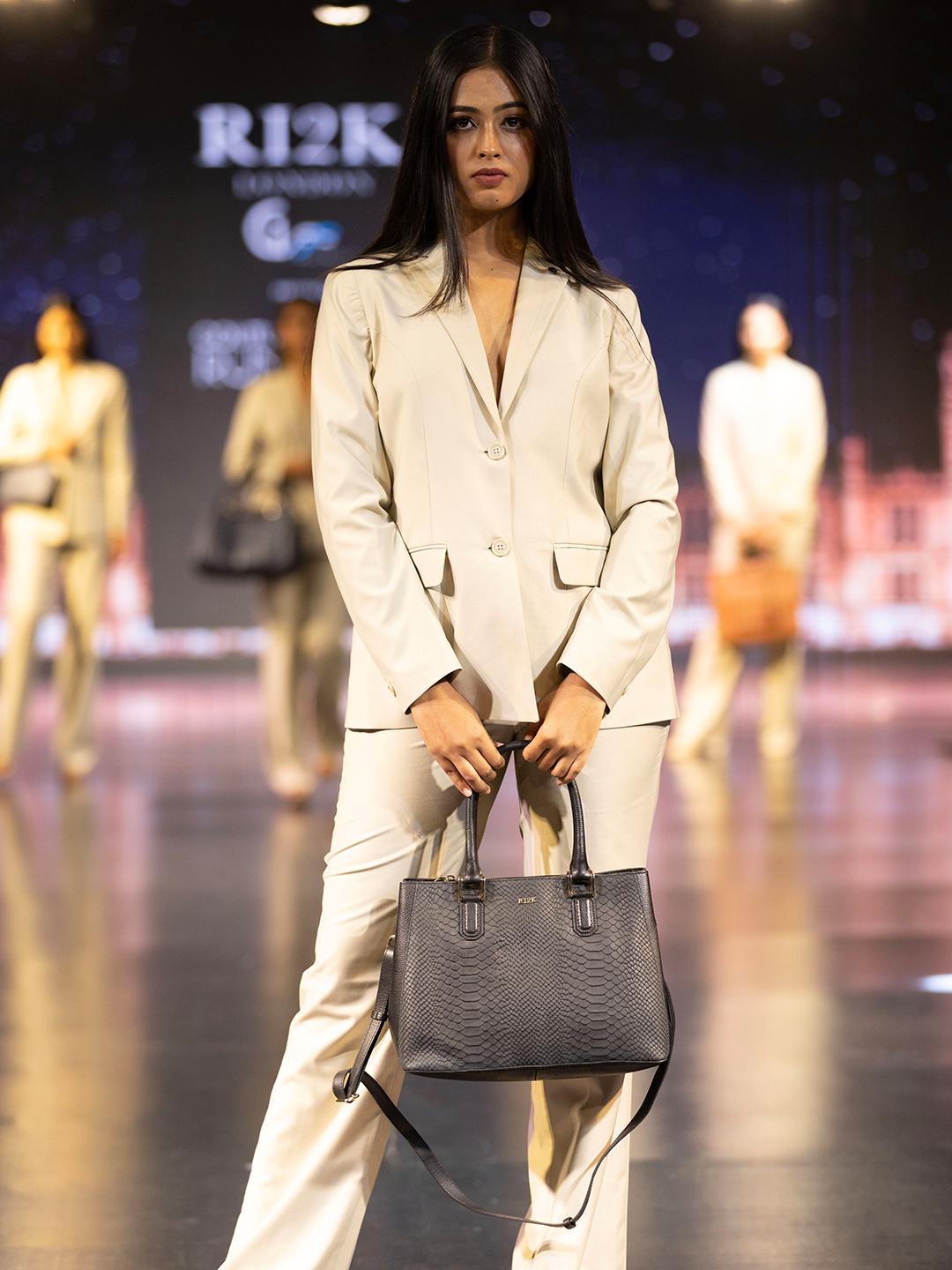 Buy RI2K LONDON Women Textured Leather Structured Satchel Bag ...