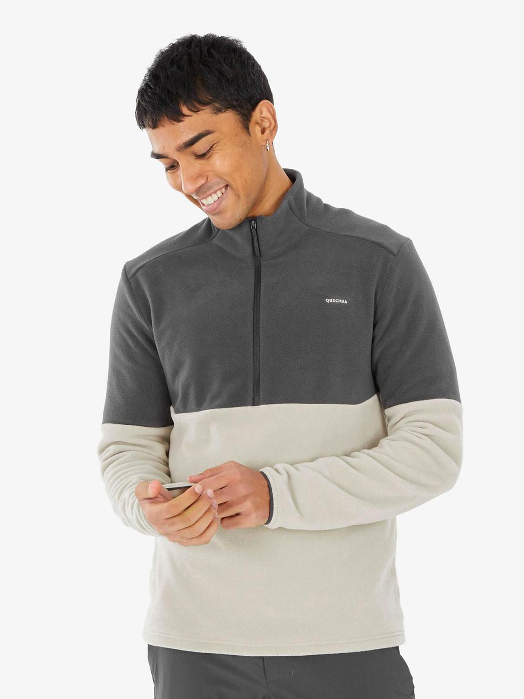 Buy Decathlon QUECHUA Men Half Zip Fleece Jacket - Jackets for Men ...