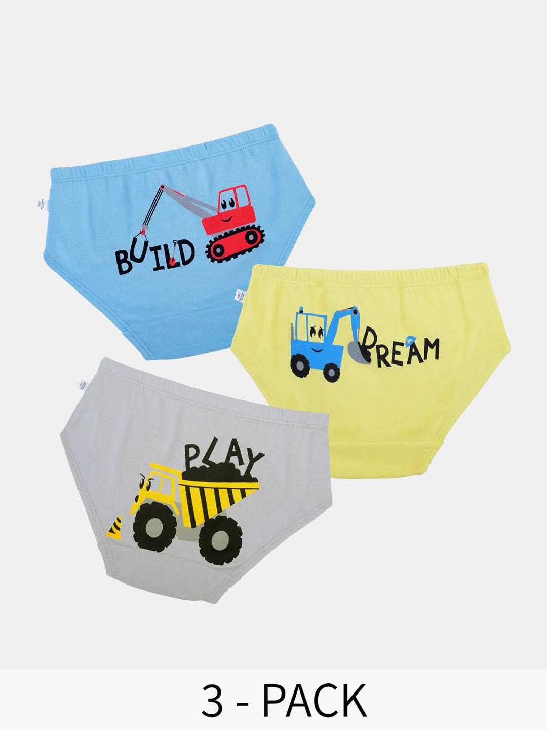 Buy You Got Plan B Pack Of 3 Girls Cotton Printed Mid Rise Basic Briefs ...