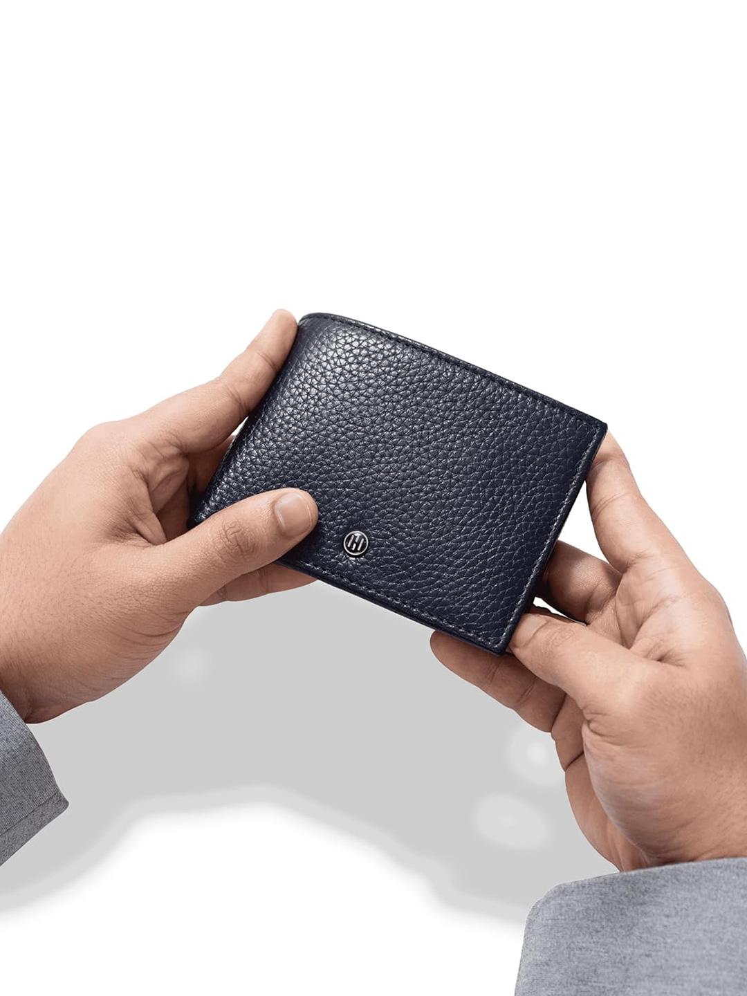 Buy HALDEN Men Textured Embellished Leather Two Fold Wallet - Wallets ...