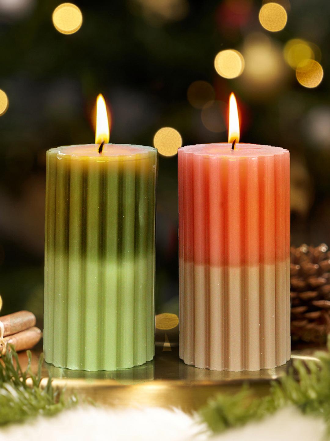 Buy TIED RIBBONS Diwali Festive 2Pcs Scented 1 Wick Sandalwood Solid ...