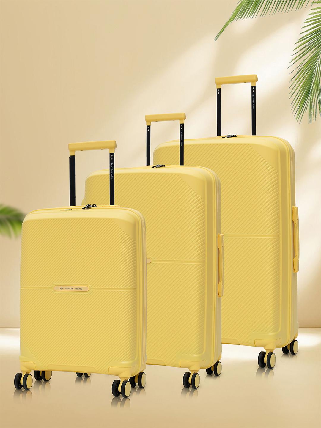 Buy Nasher Miles Hawaii Polypropylene TSA Lock Set Of 3 S/M/L Yellow ...