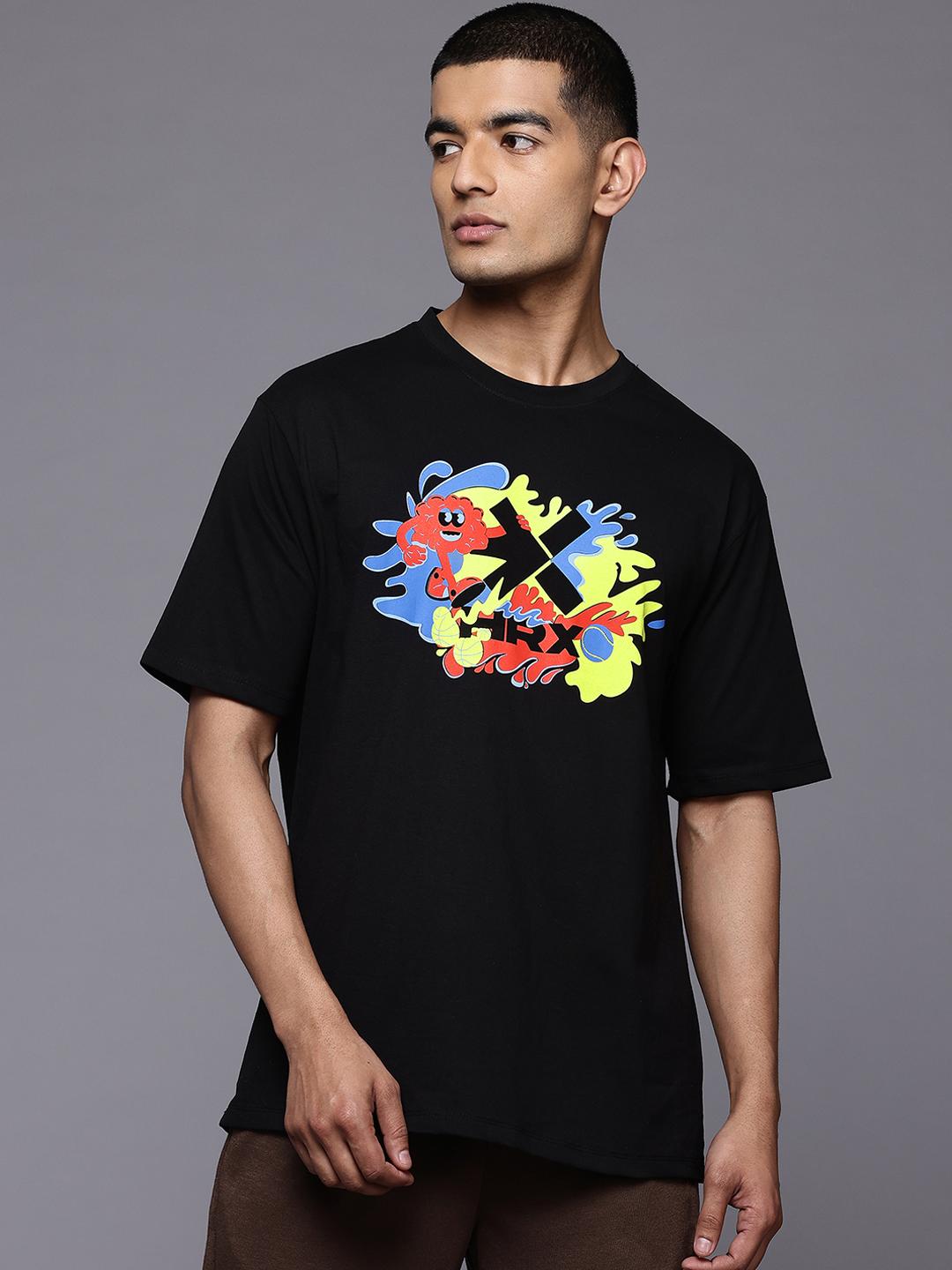 Buy HRX By Hrithik Roshan Graphic Print Drop Shoulder Sleeves T Shirt ...