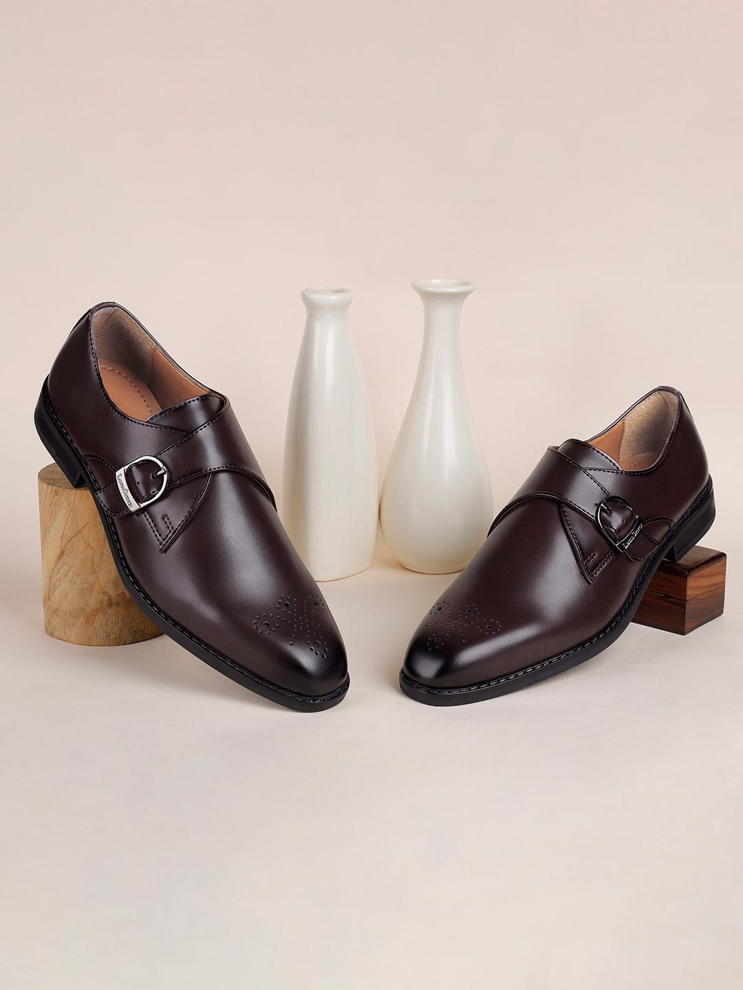 Buy LOUIS STITCH Men Rosewood Formal Slip On Monk Shoes - Formal Shoes ...